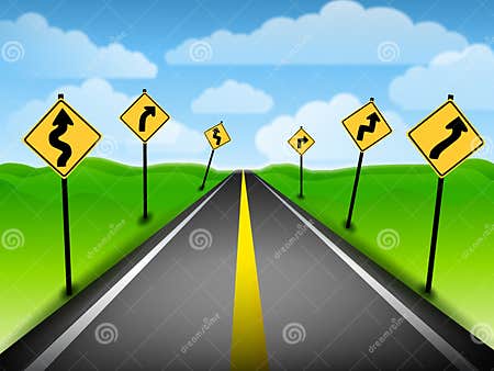 Confusing Road Directions stock illustration. Illustration of roadsign ...