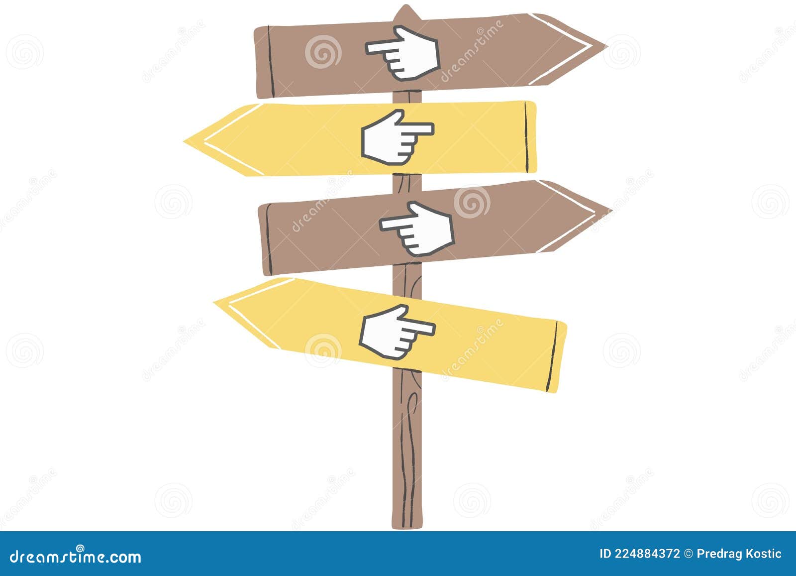 Confusing signs pointing stock illustration. Illustration of confusing ...
