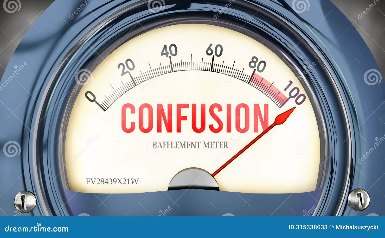 Confusion and Bafflement Meter that is Hitting a Full Scale, Showing a ...