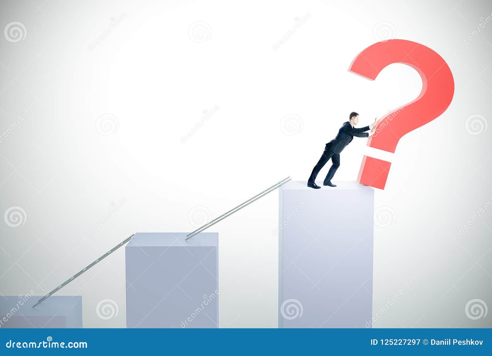 3d Man Is Pushing The Question Mark Button Cartoon Vector ...