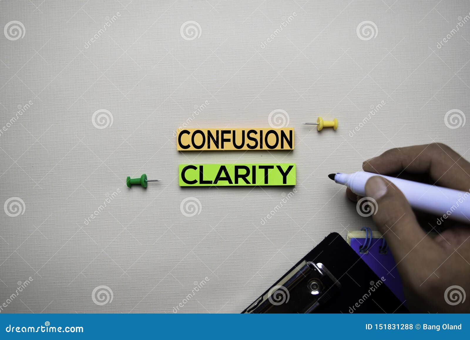 Confusion or Clarity Text on Sticky Notes with Office Desk Concept ...