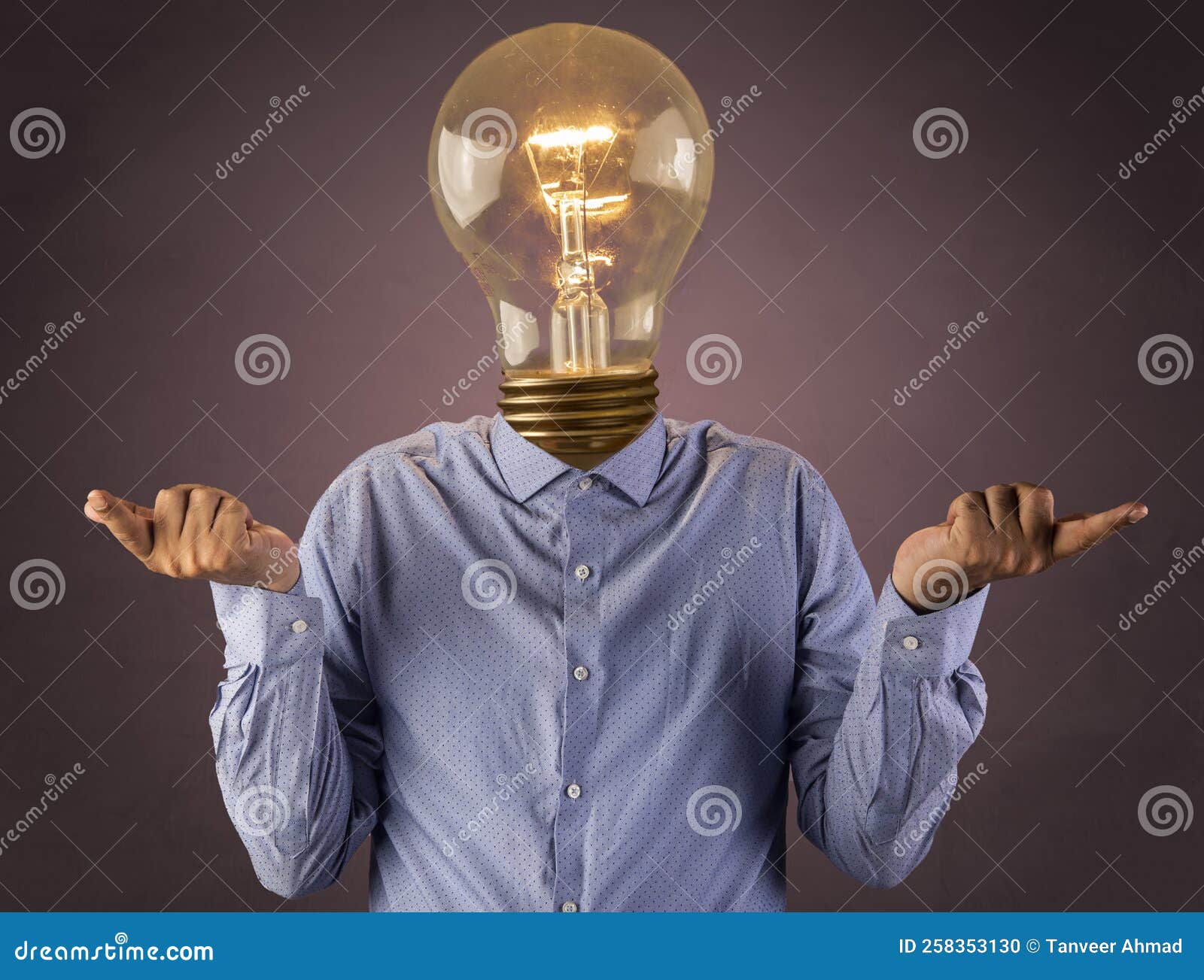 Confusion Concept Model with Asking Posture and Bulb Head Stock Photo ...