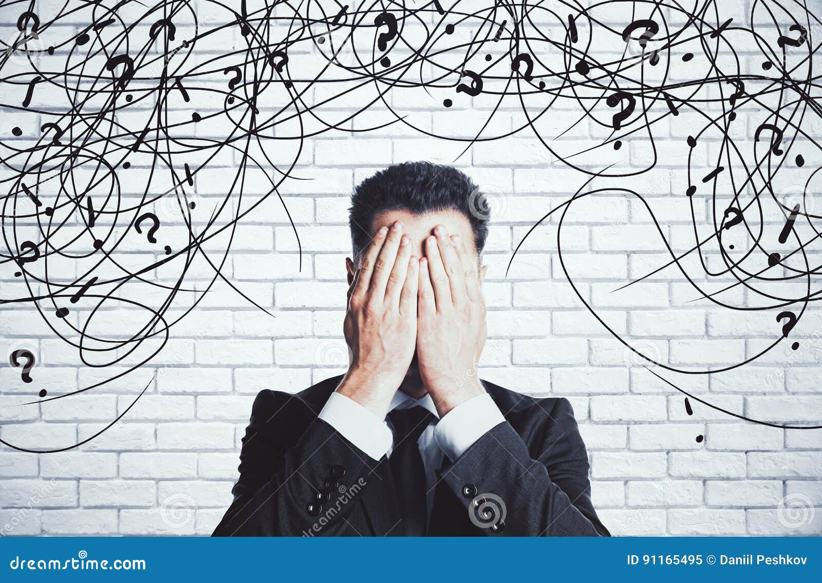 Confusion concept stock image. Image of brick, asking - 91165495