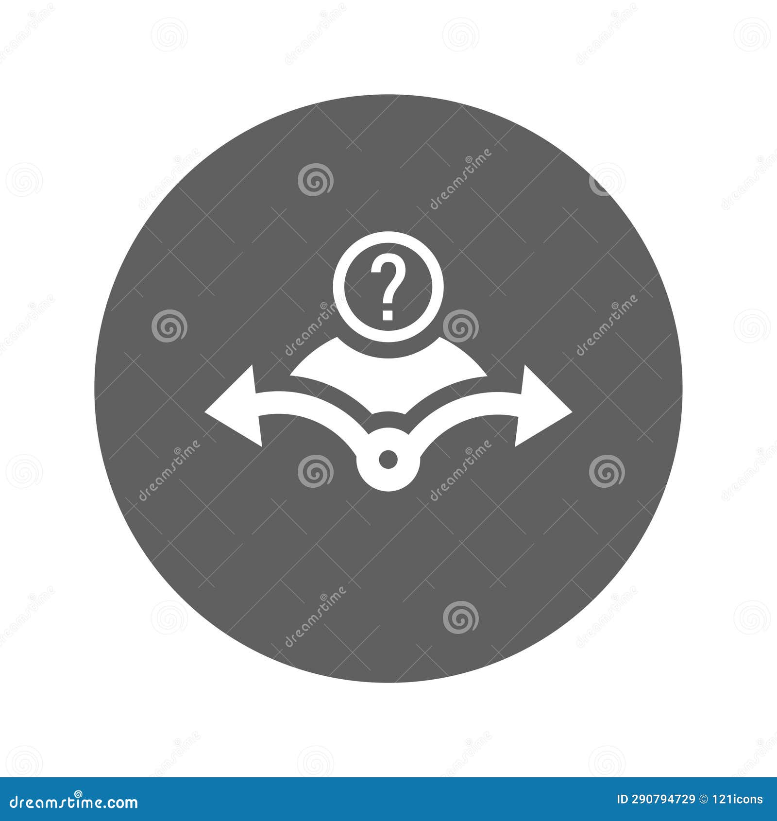 Confusion in Decision icon stock illustration. Illustration of doubt ...
