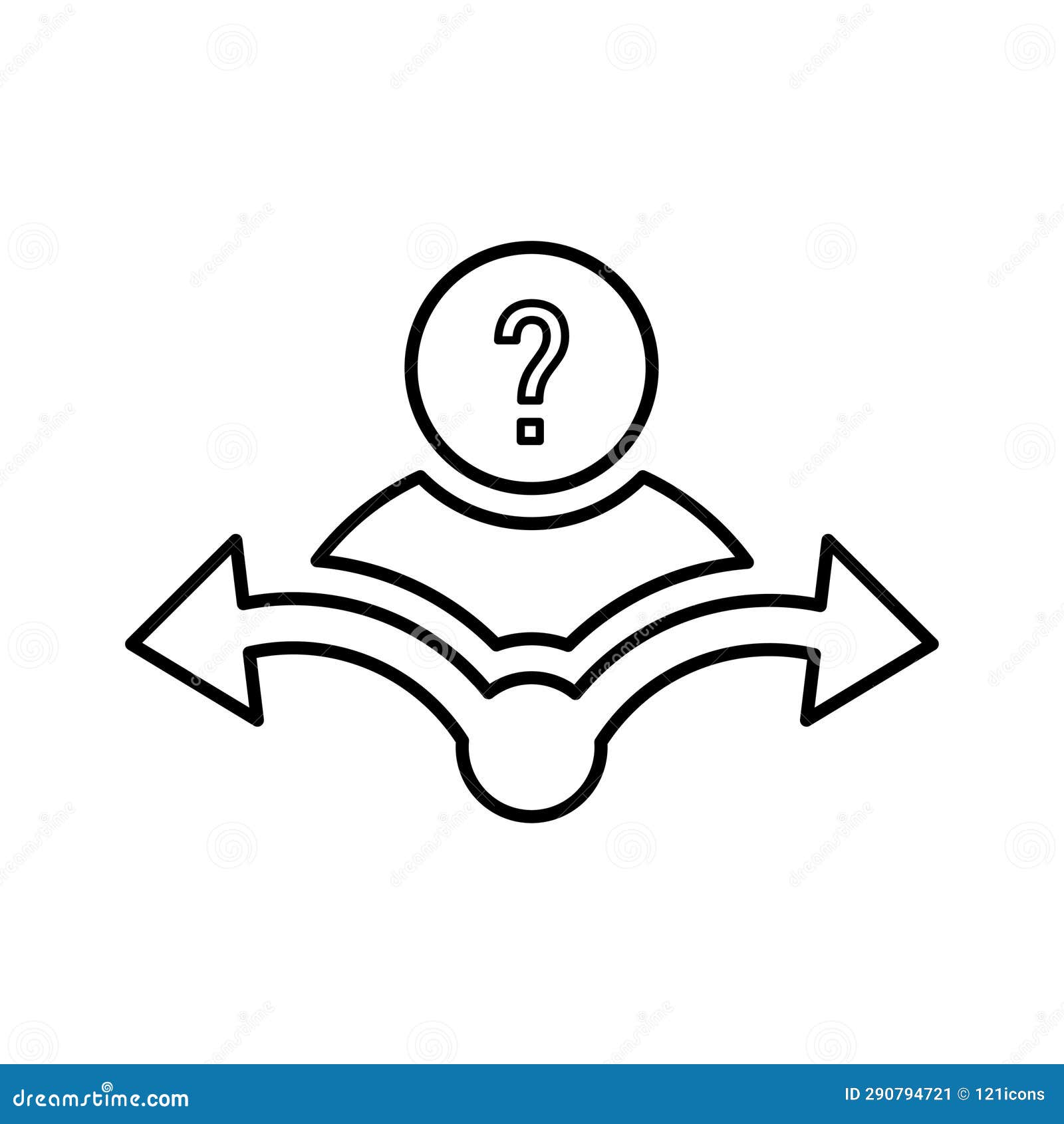 Confusion in Decision Icon. Line, Outline Symbol Stock Illustration ...