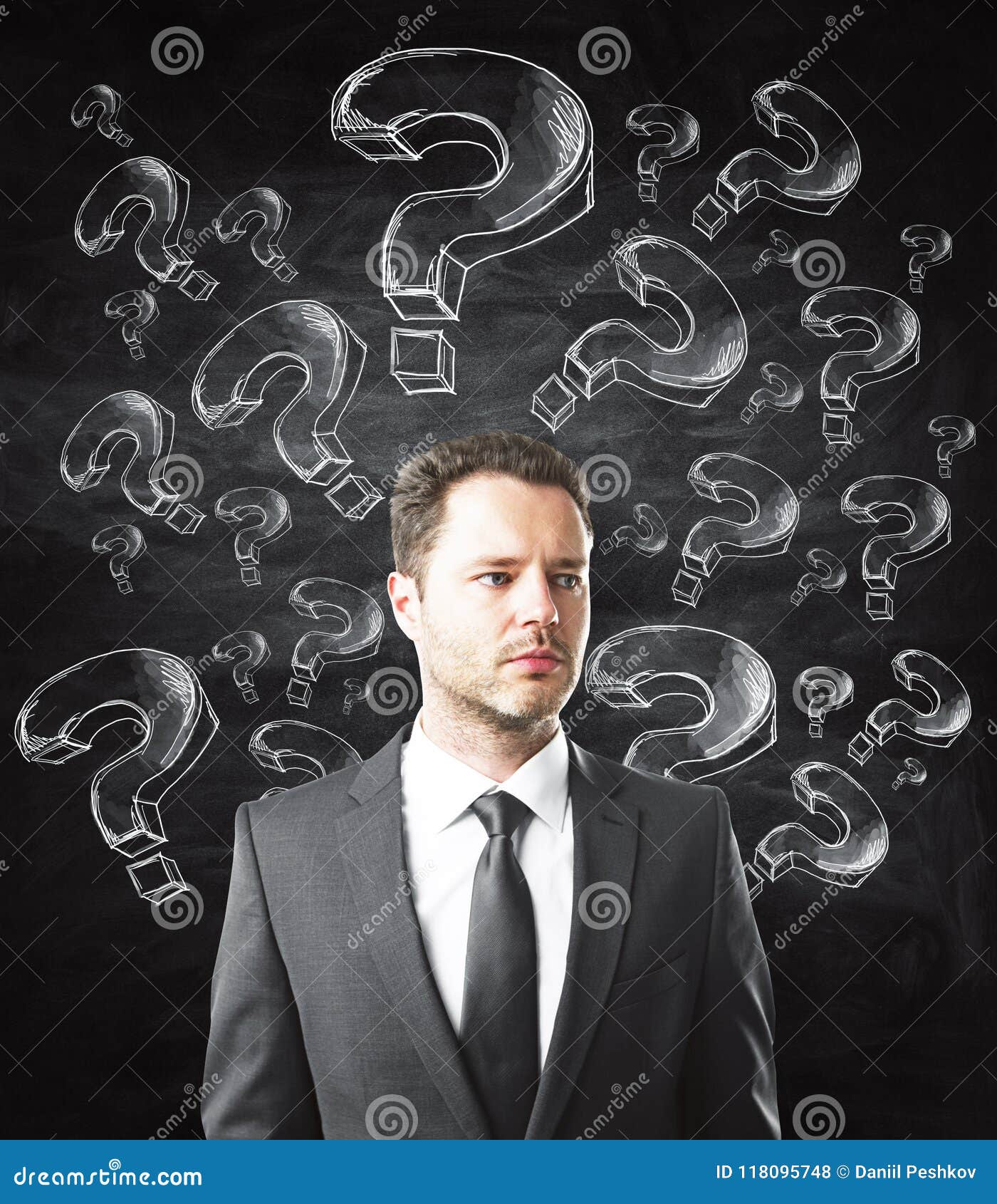 Confusion and Doubt Concept Stock Photo - Image of chalkboard, european ...