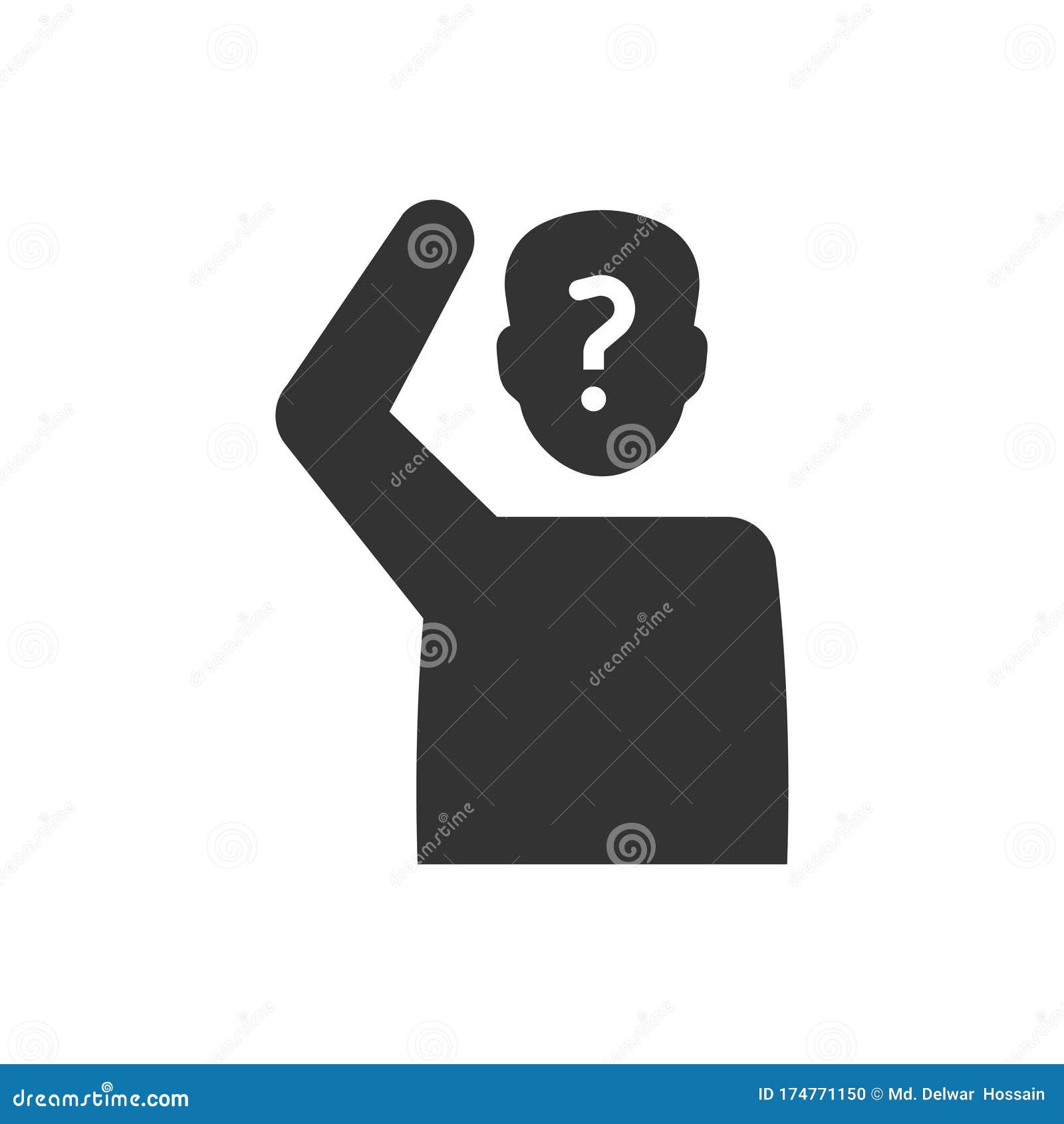 Confusion feeling icon stock vector. Illustration of symbol - 174771150