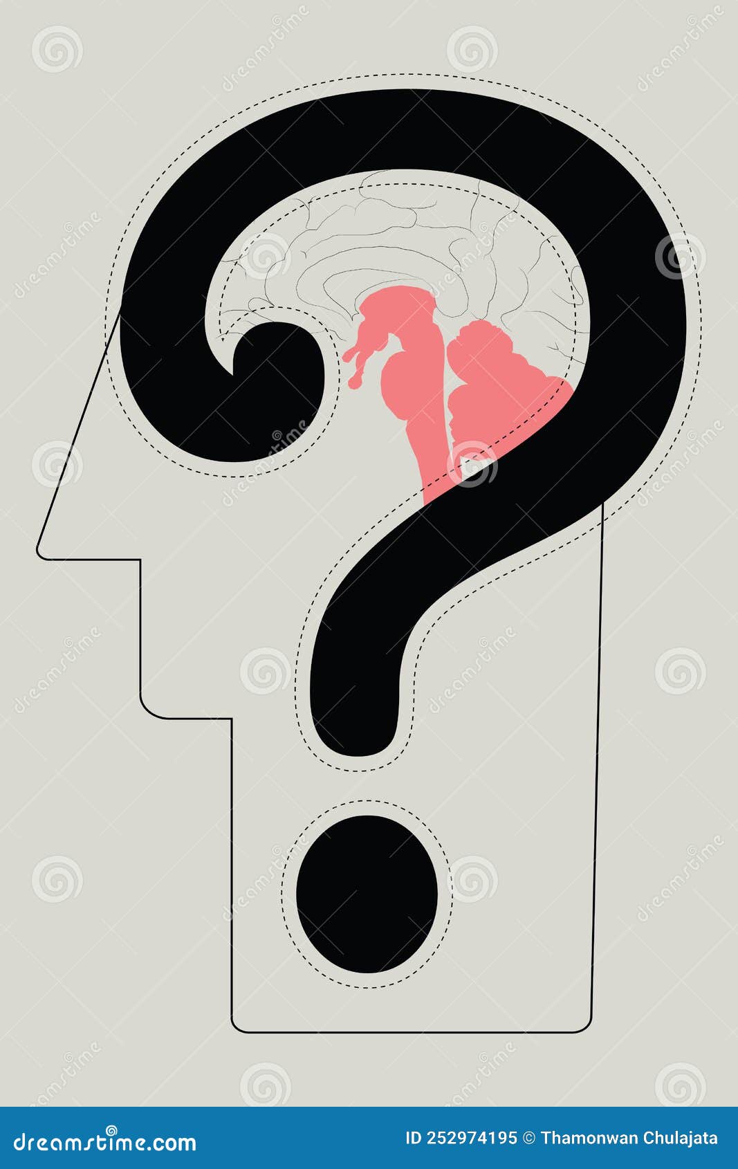 Confusion Head Question Mark Brain Stock Vector - Illustration of ...