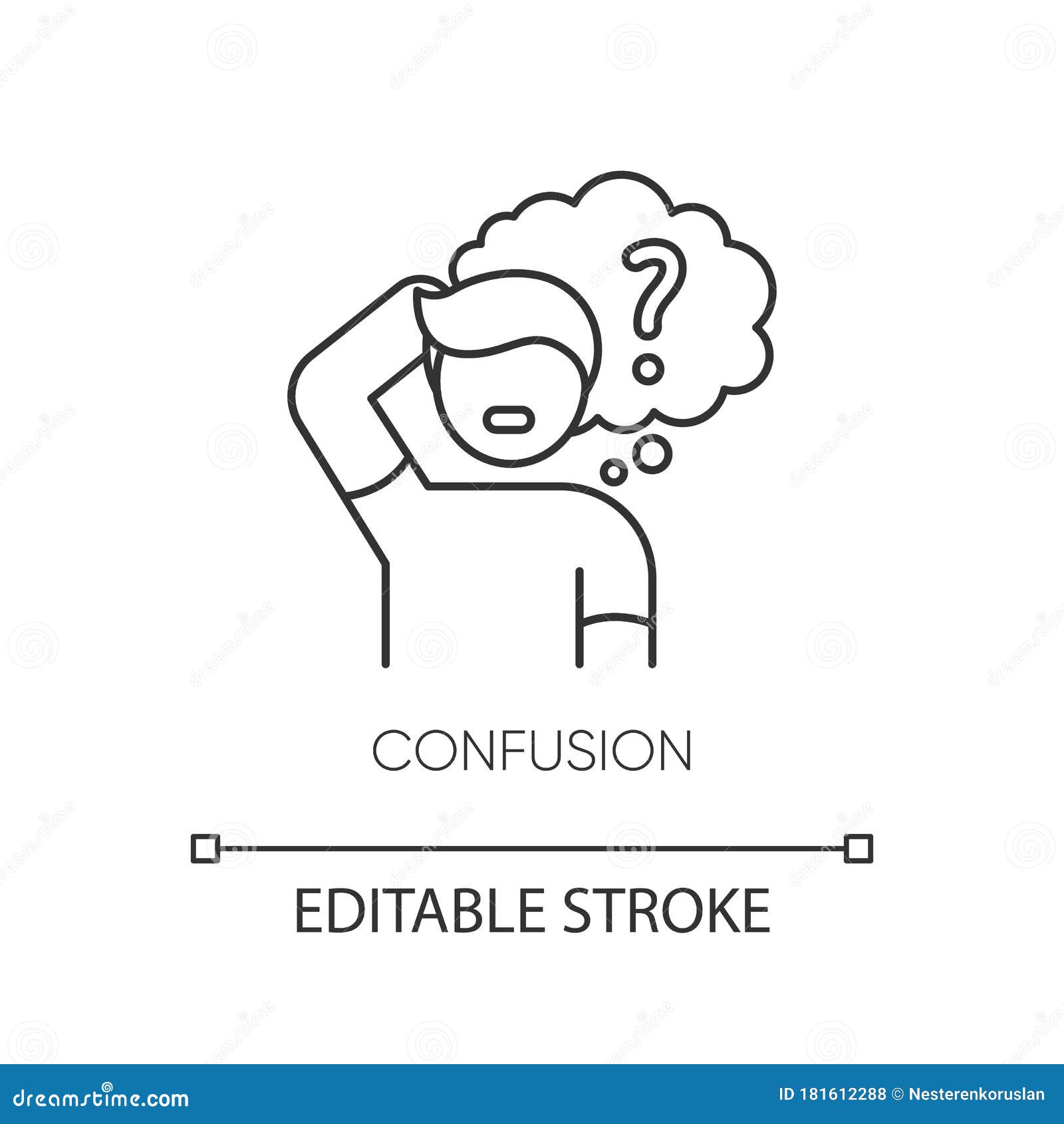 Linear Frustrated Human Icon From Feelings Outline Collection. Thin ...