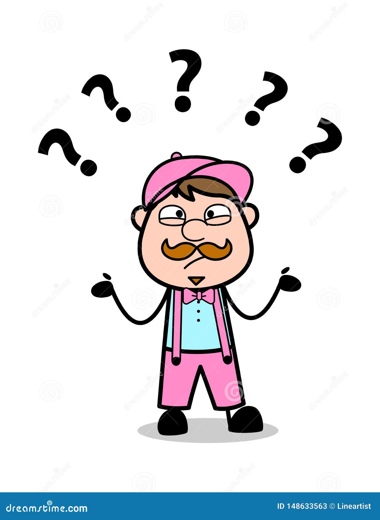 Confusion - Retro Delivery Man Vendor Vector Illustration Stock ...