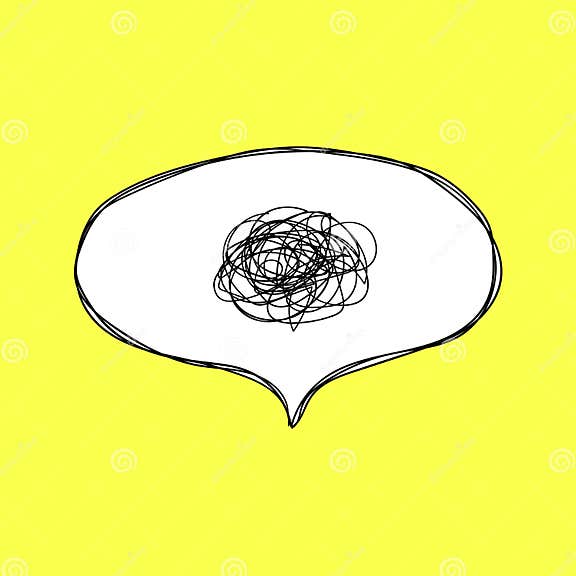 Confusion. Speech Bubble with Tangled Thoughts. Hand Drawn Speech ...