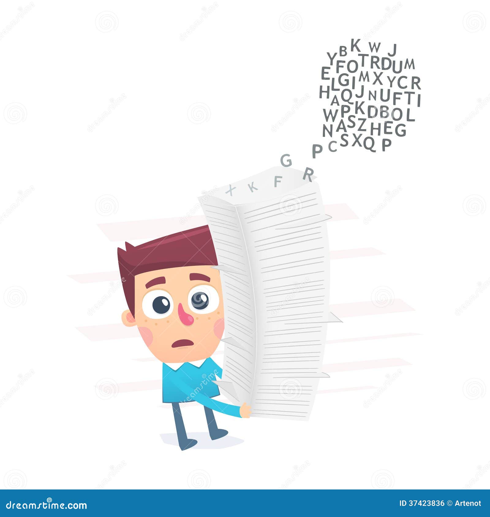 Confusion in Text Documents Stock Illustration - Illustration of ...