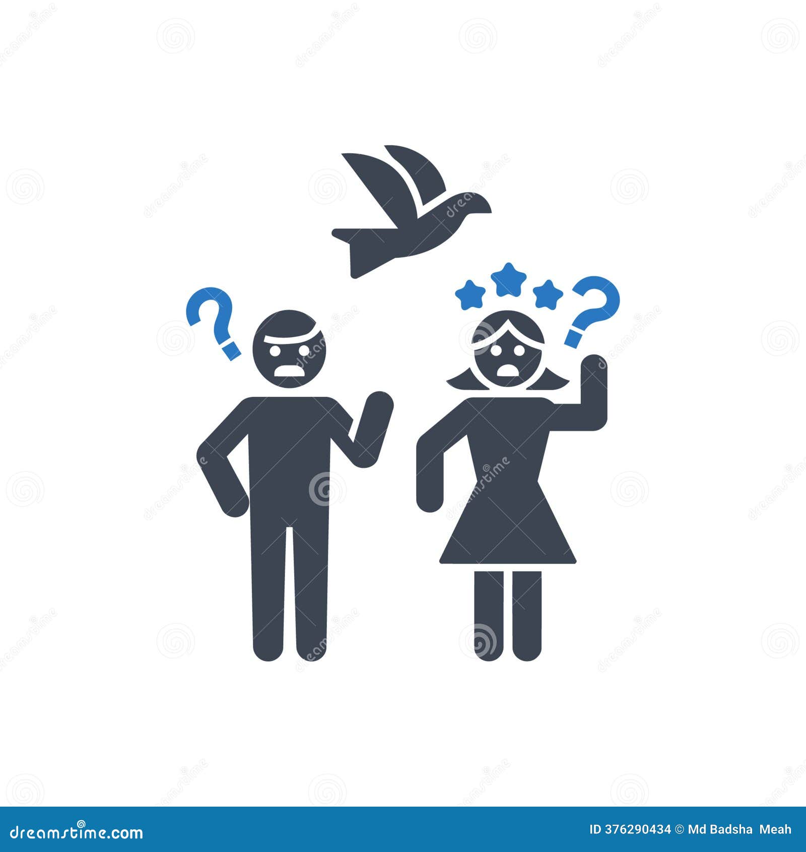 Confusion And Uncertainty Icon On White Vector Illustration ...