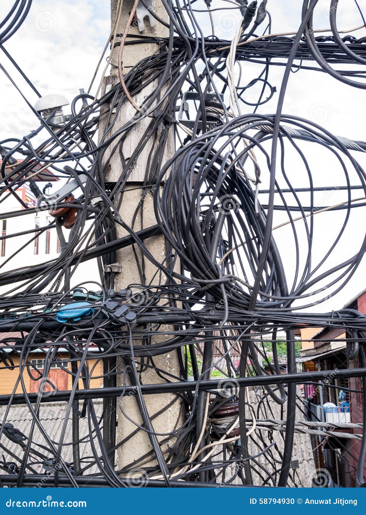 Confusion of the wire stock photo. Image of electricity - 58794930