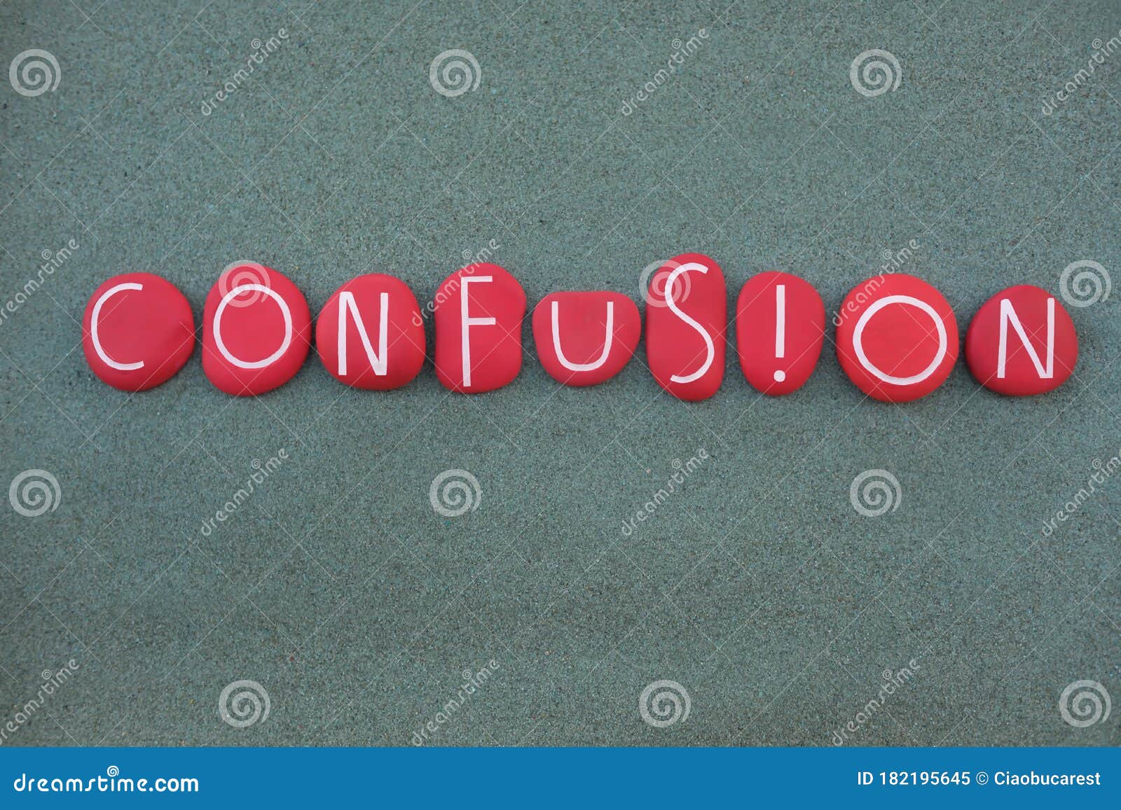 Confusion Word Composed with a Creative Red Painted Stone Letters Over ...