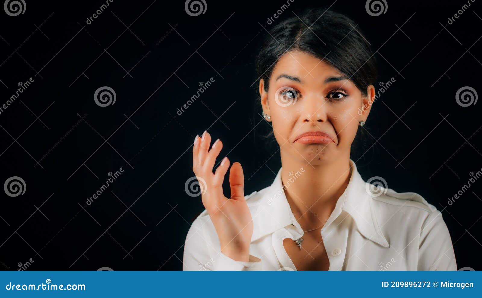 Confusion - Young Beautiful Confused Woman Stock Photo - Image of ...