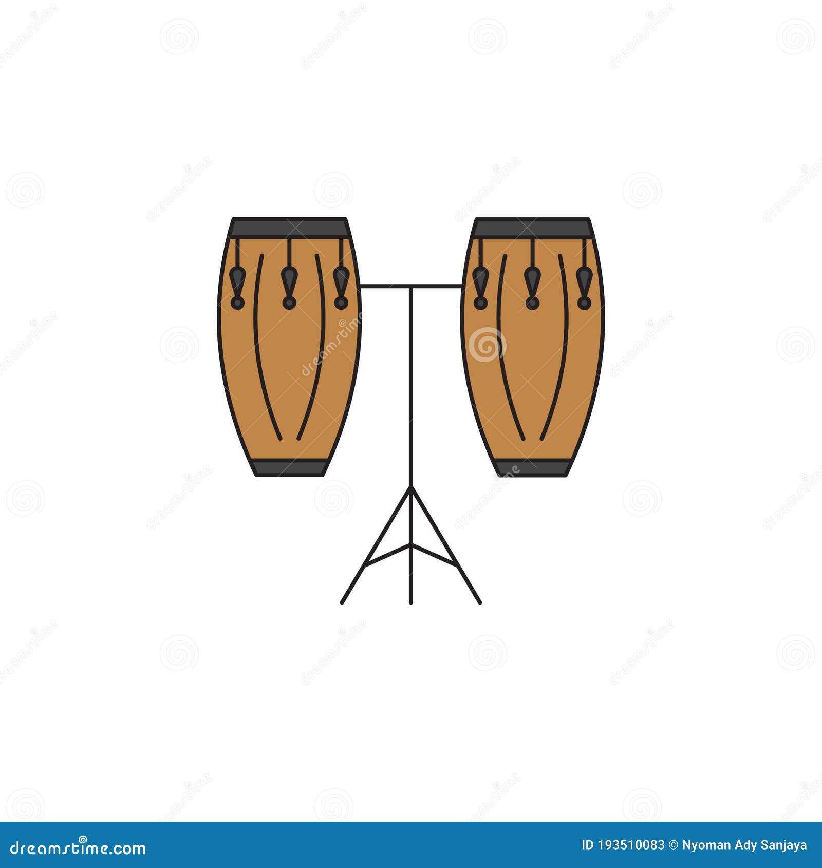 Conga Drum Vector Icon Symbol Isolated on White Background Stock Vector ...