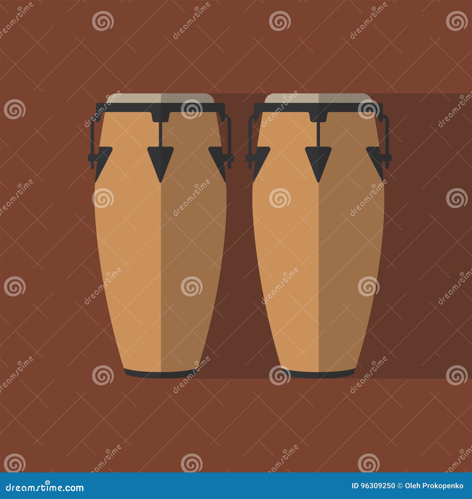 Conga Musical Instrument. Flat Icon Stock Illustration - Illustration ...