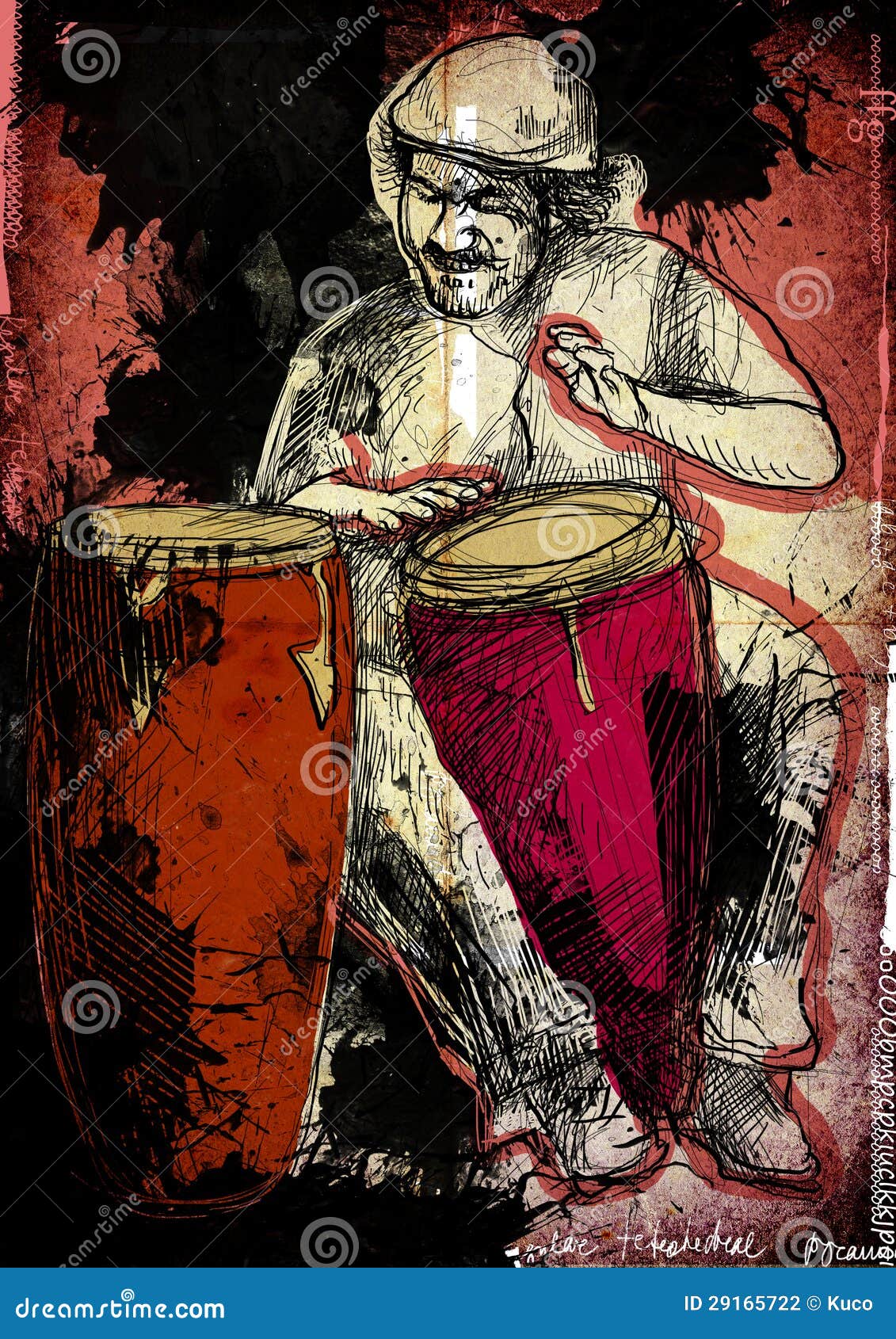 Conga player stock vector. Illustration of artistic, musical - 29165722