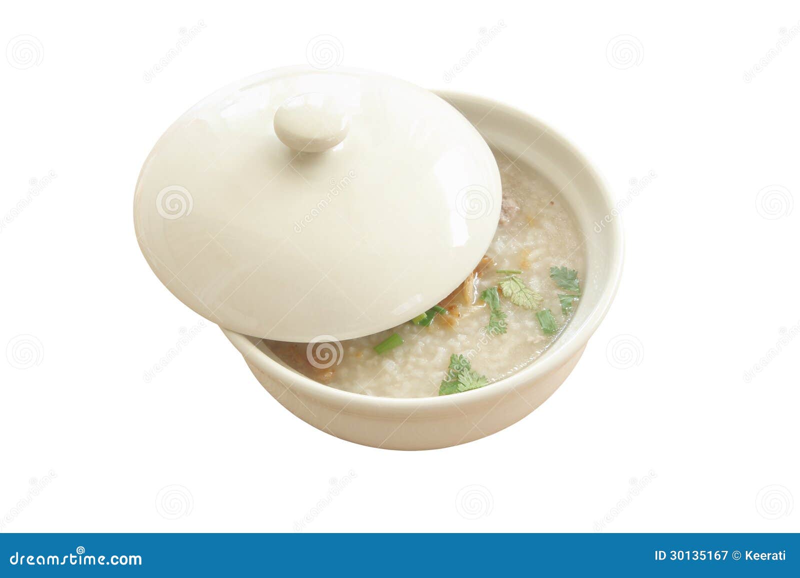 Congee bowl and cover stock image. Image of crispy, isolated - 30135167