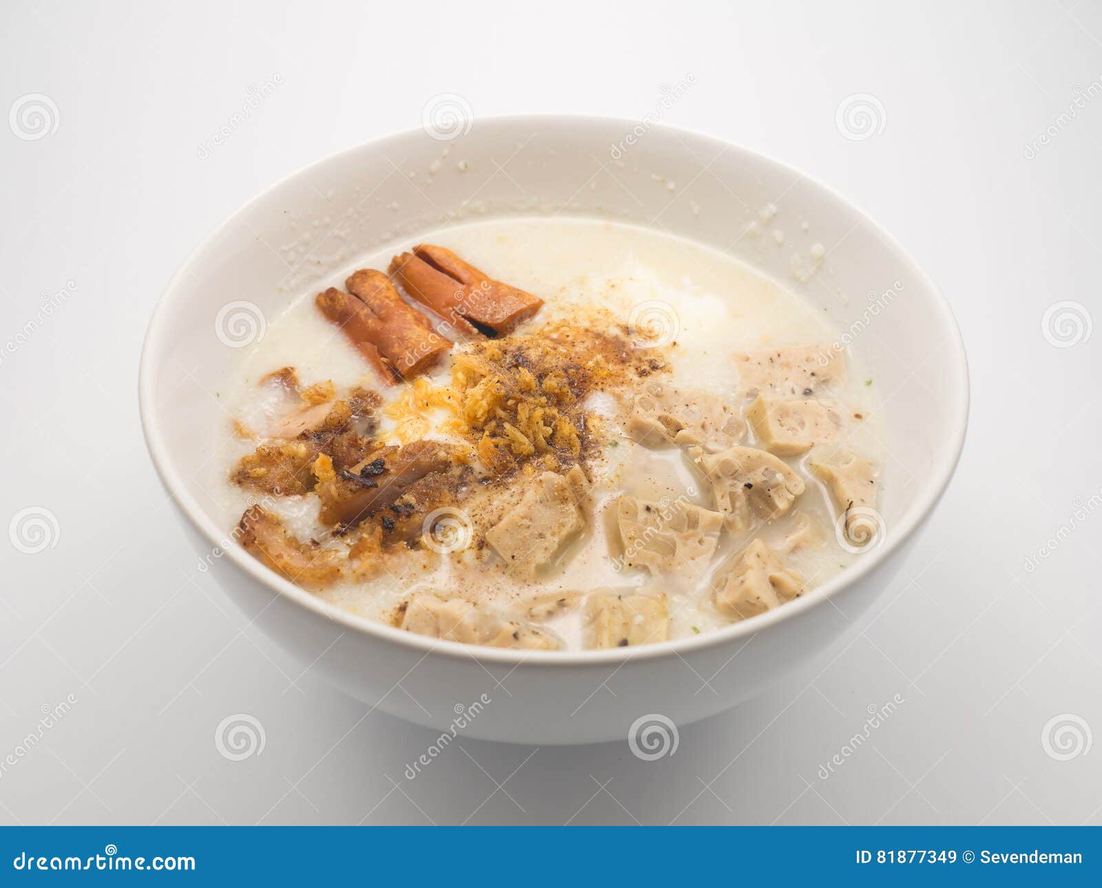 Congee with Pork and Sausage. Stock Image - Image of porridge, sausage ...