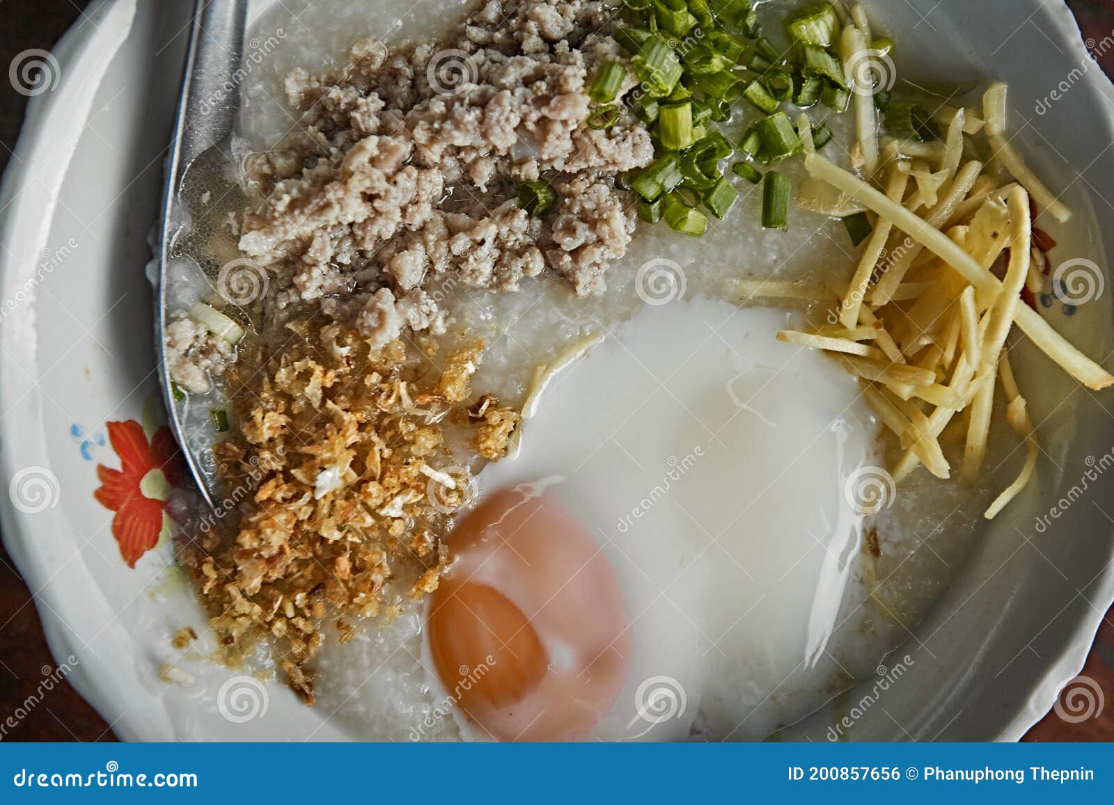 Congee with pork stock photo. Image of fresh, white - 200857656