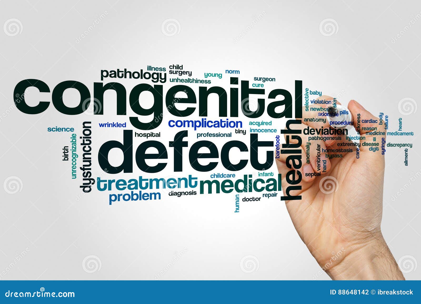Congenital Defect Word Cloud Concept on Grey Background Stock ...