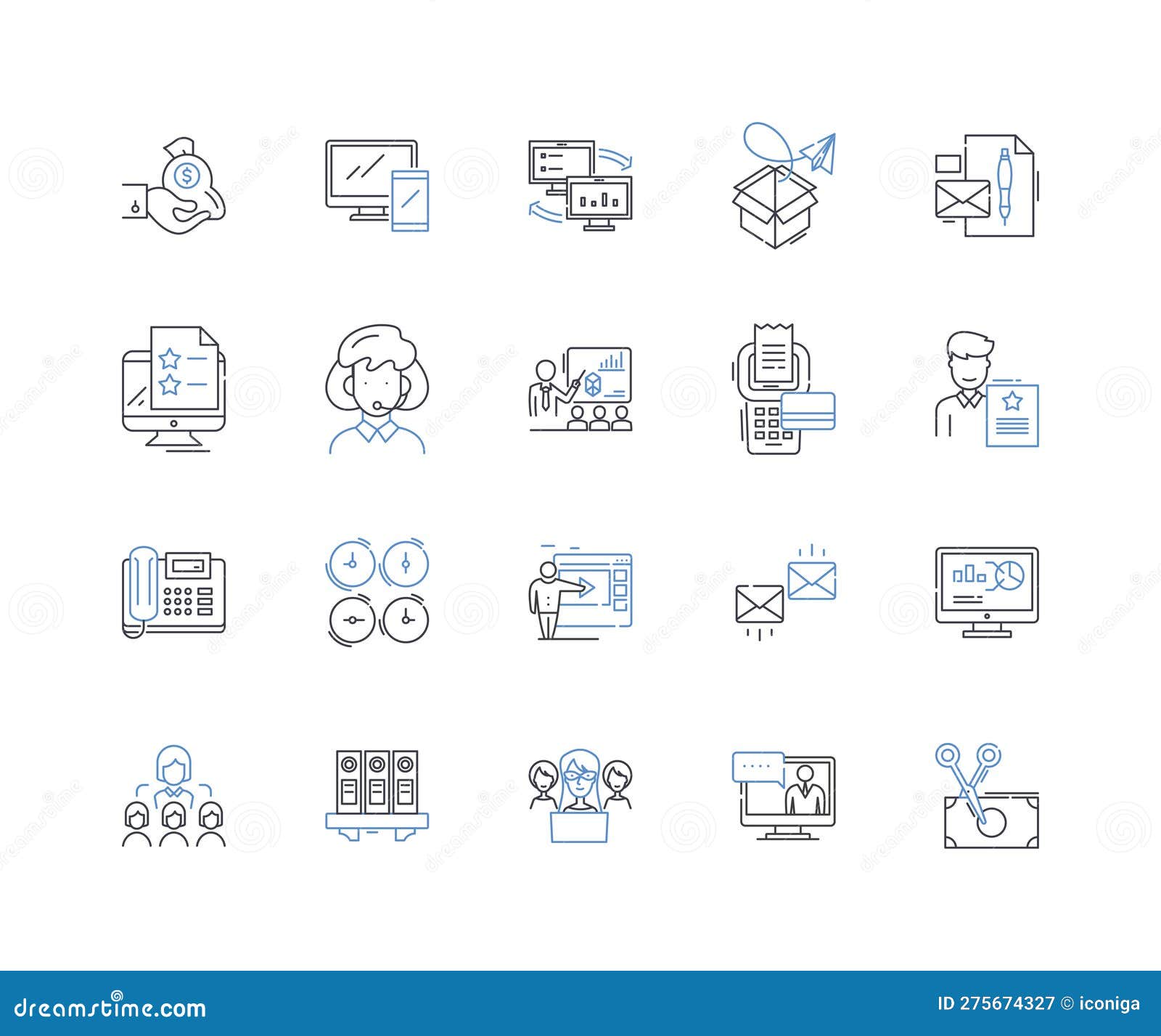 Conglomeration Expansion Line Icons Collection Agglomeration Mergers