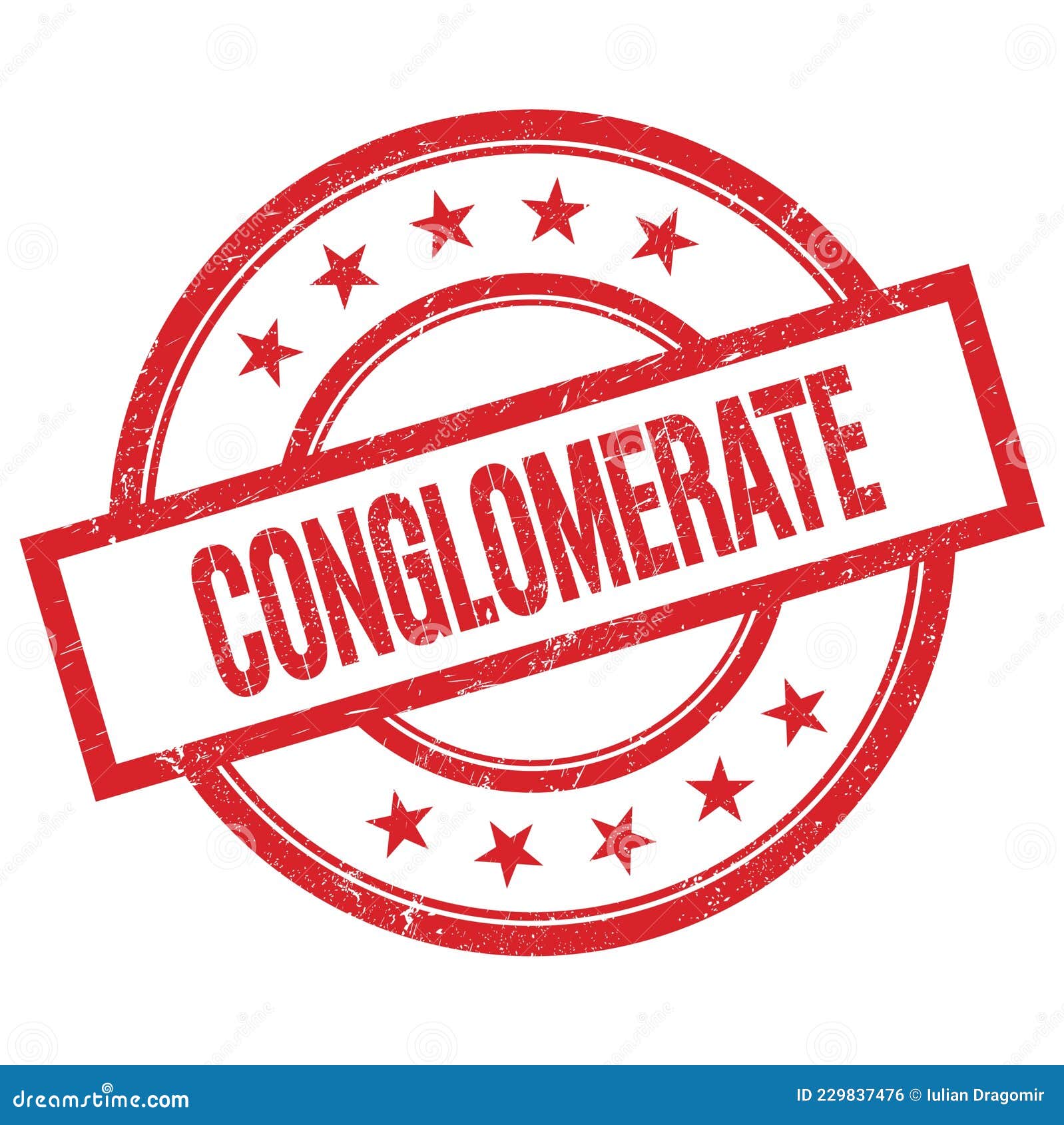 CONGLOMERATE Text Written on Red Vintage Round Stamp Stock Illustration ...