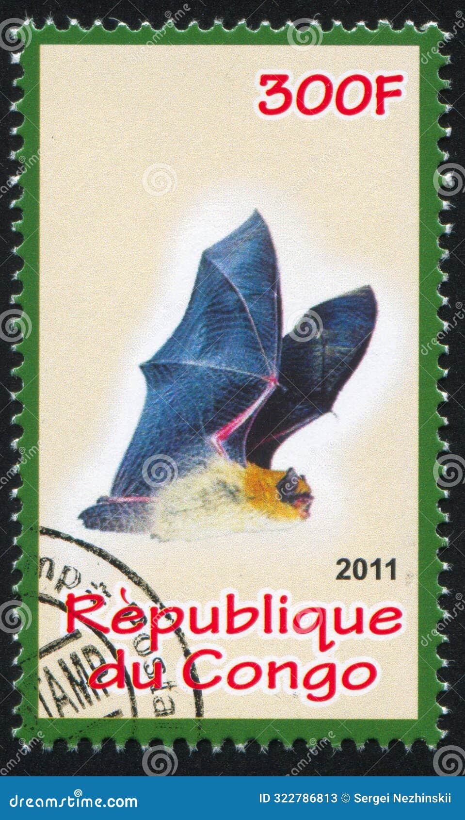 Bat printed by Congo editorial stock photo. Image of animal - 322786813