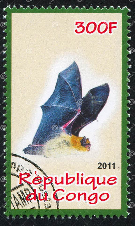 Bat printed by Congo editorial stock photo. Image of animal - 322786813