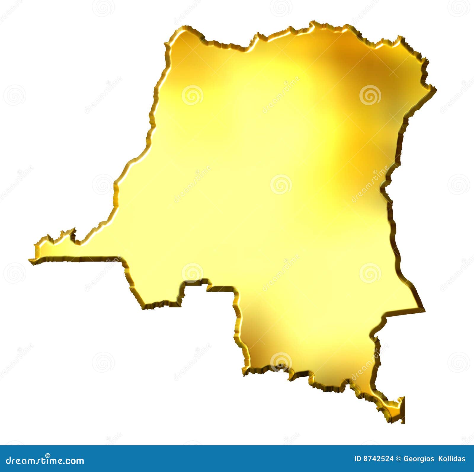 Democratic Republic Of The Congo Map Flag. Map Of DRC With The ...