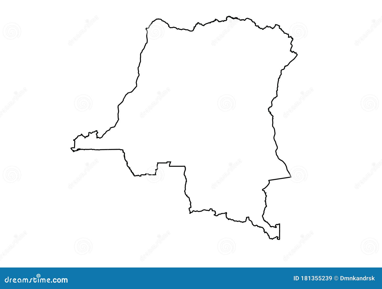 Bas-Congo Democratic Republic Of The Congo Outline Map Vector ...