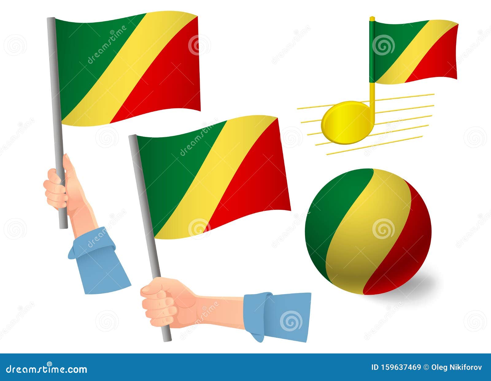 Congo flag icon set stock illustration. Illustration of congo - 159637469
