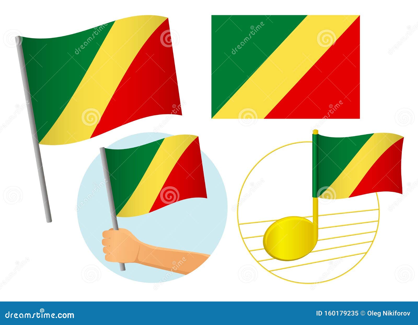 Congo flag icon set stock vector. Illustration of congo - 160179235