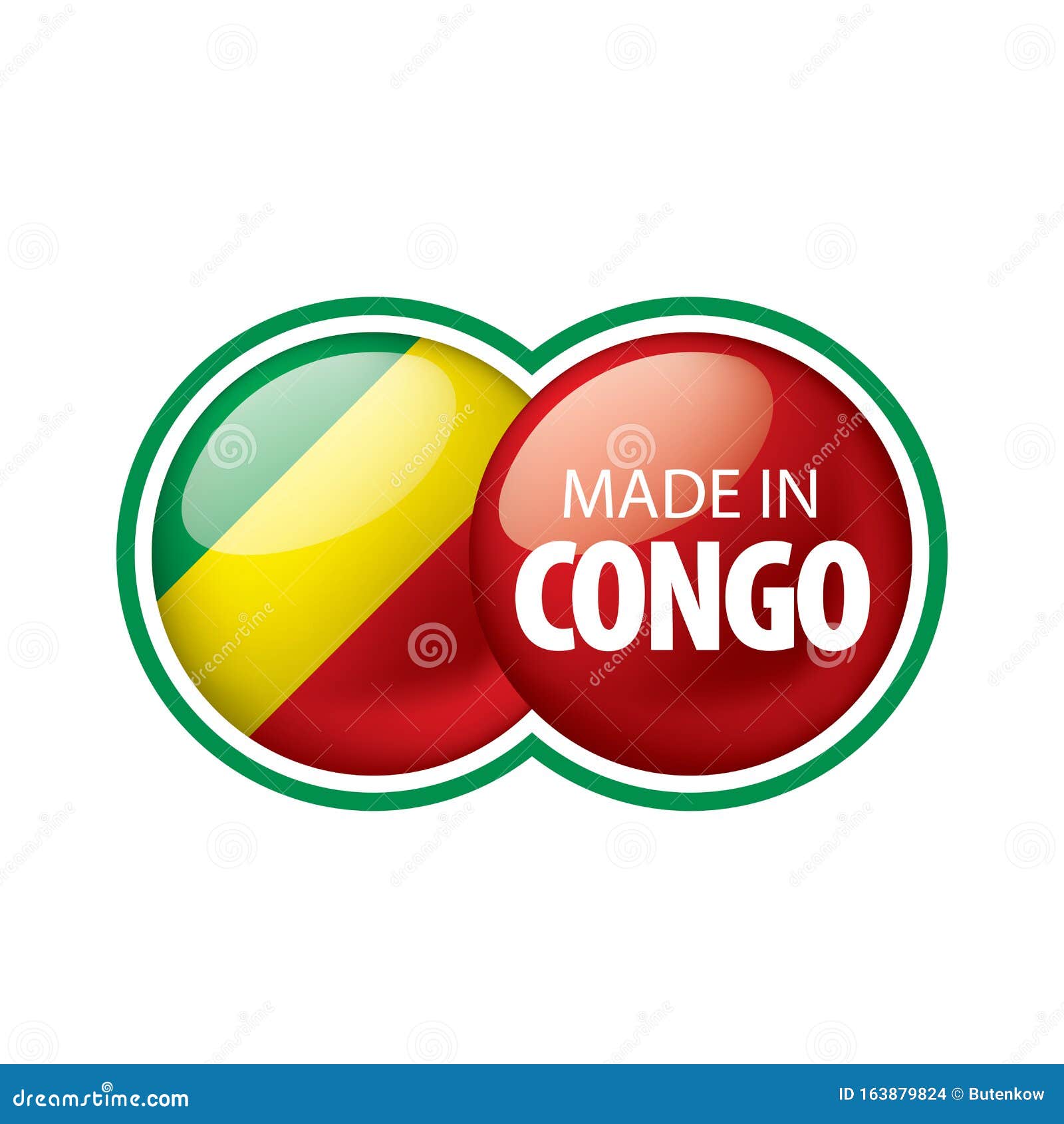 Congo Flag, Vector Illustration on a White Background Stock Vector ...