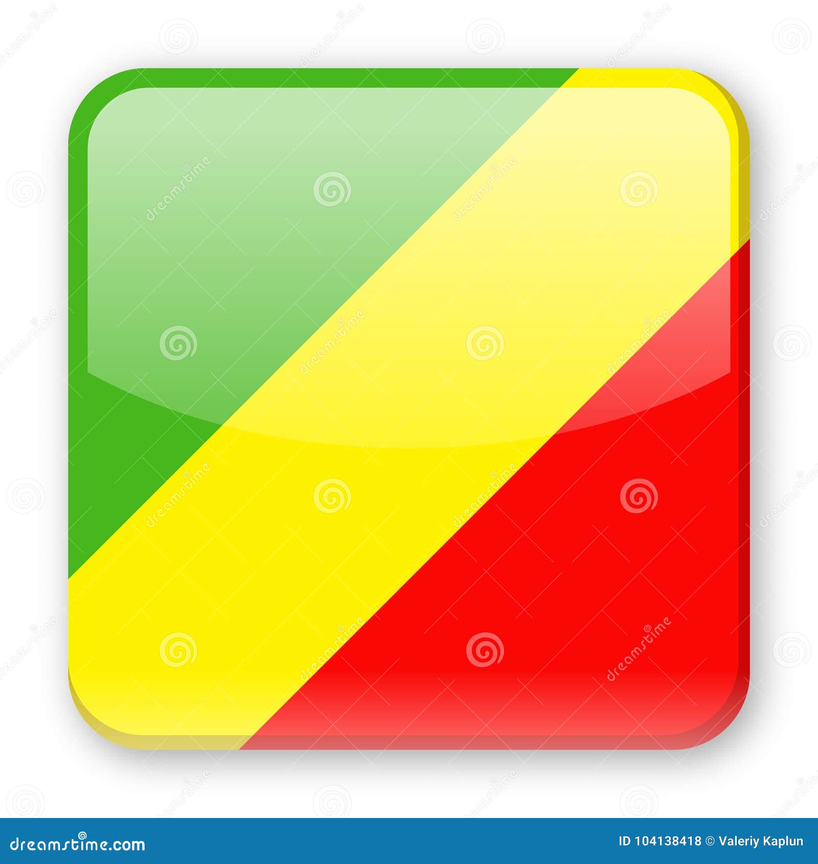 Congo Flag Vector Square Icon Stock Illustration - Illustration of ...