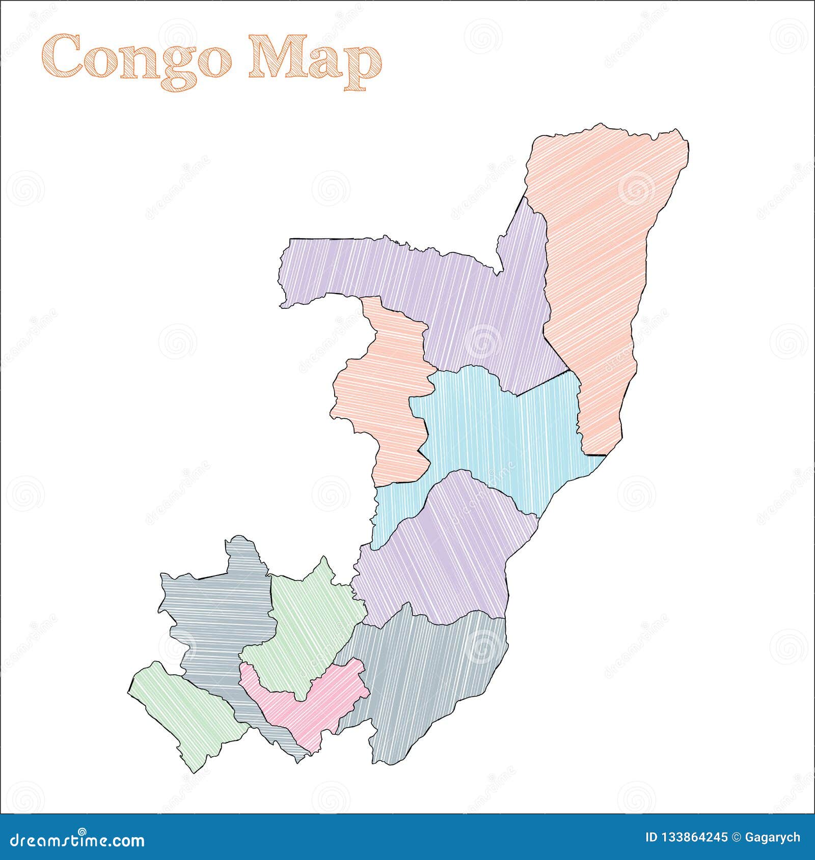Congo Drawn On Gray Map Cartoon Vector | CartoonDealer.com #85678747