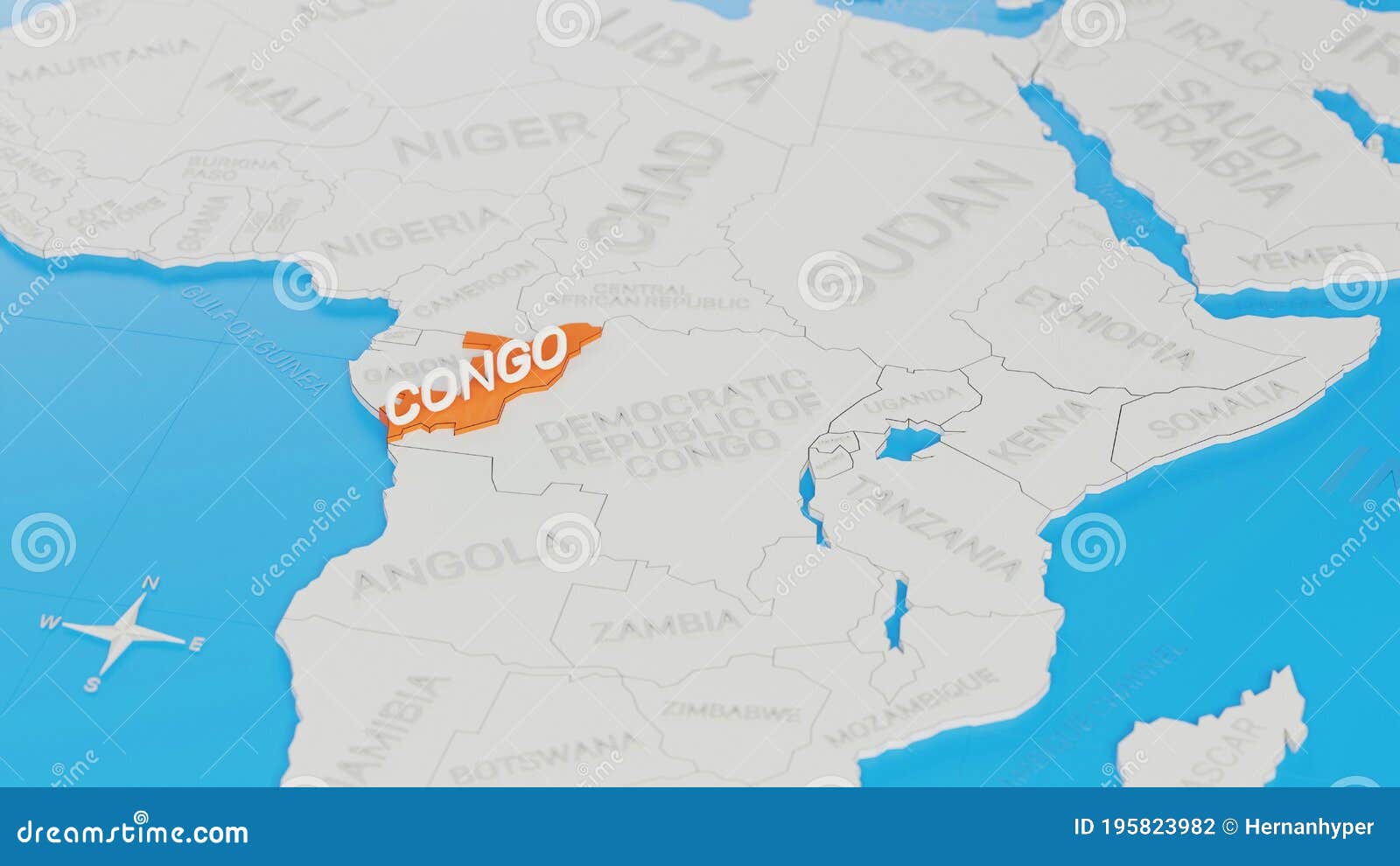 DR Congo Map Highlighted In DROC Flag Colors Vector Illustration ...