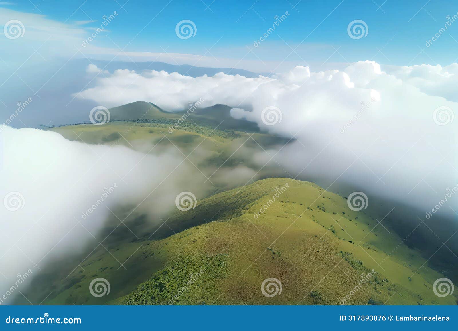 Congo Landscape with Hills in the Clouds. Generative AI Art Stock ...