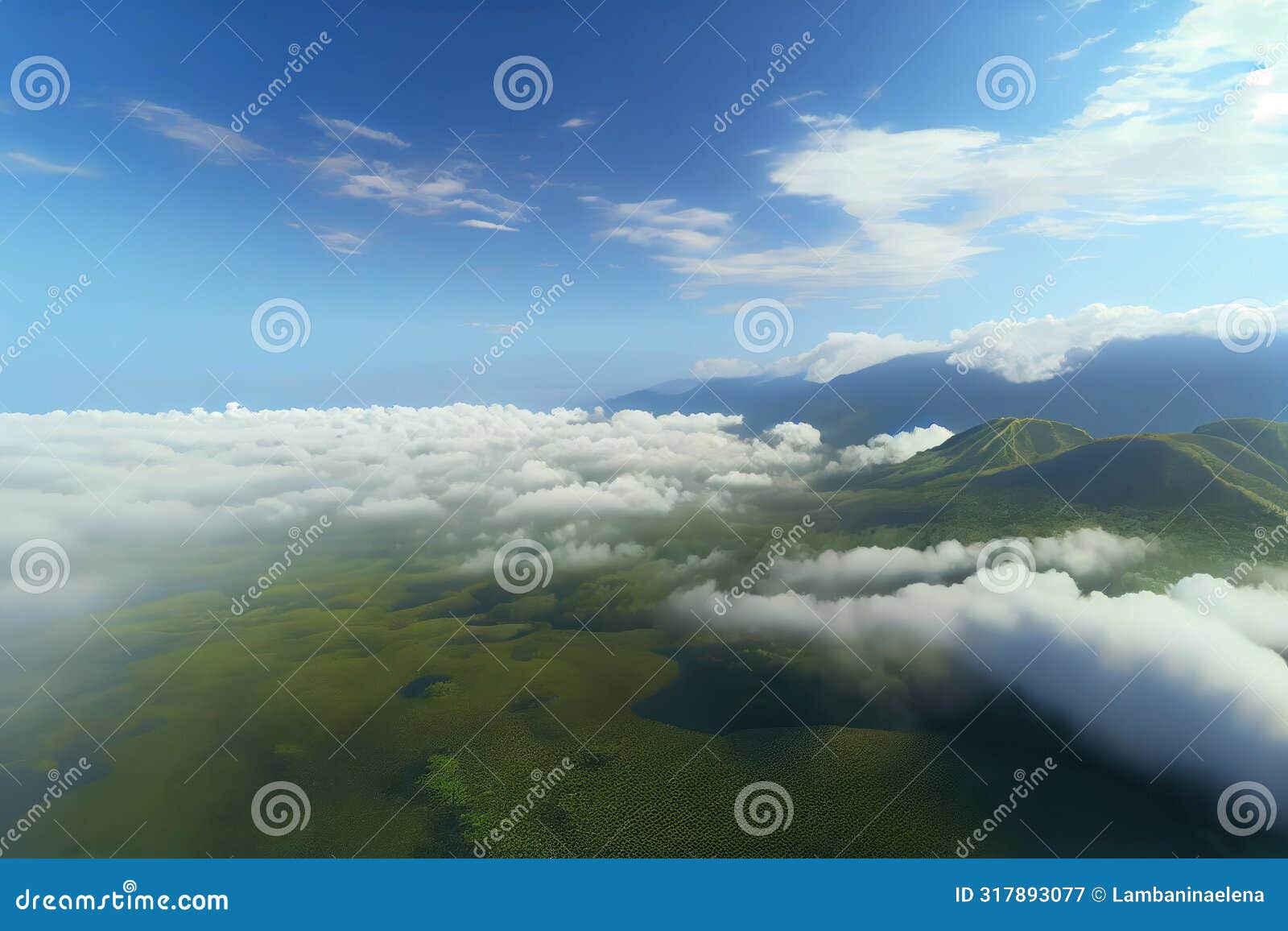 Congo Landscape with Hills in the Clouds. Generative AI Art Stock ...