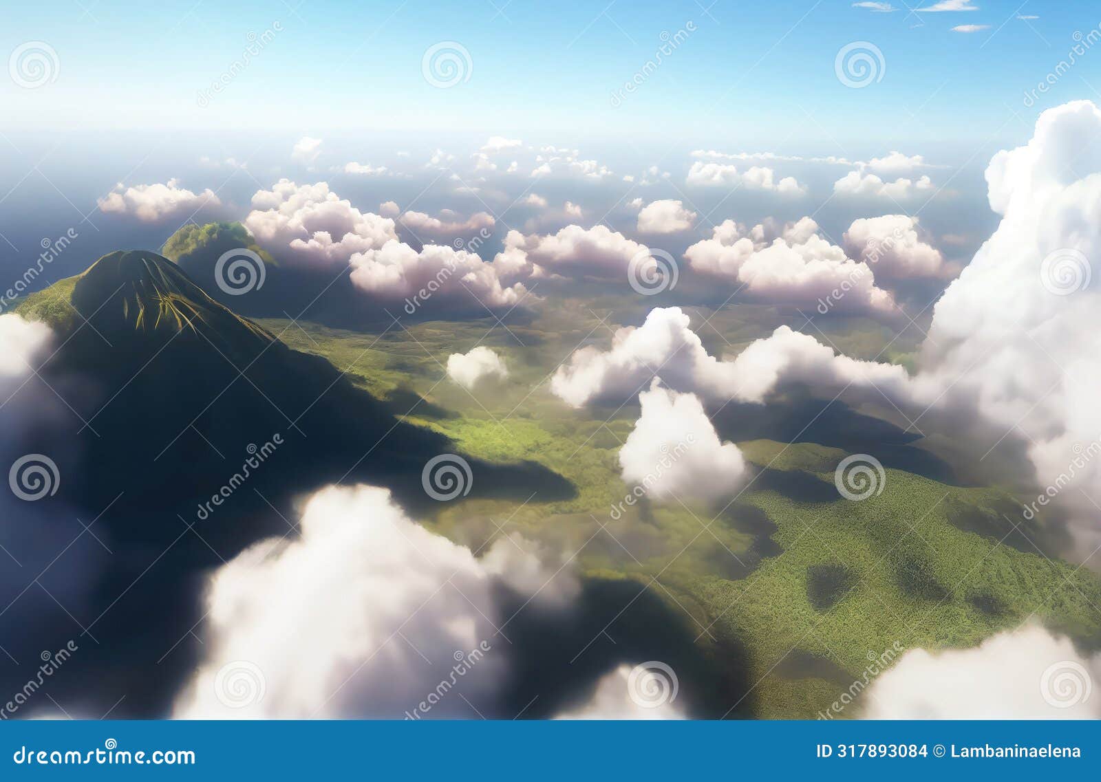 Congo Landscape with Hills in the Clouds. Generative AI Art Stock ...