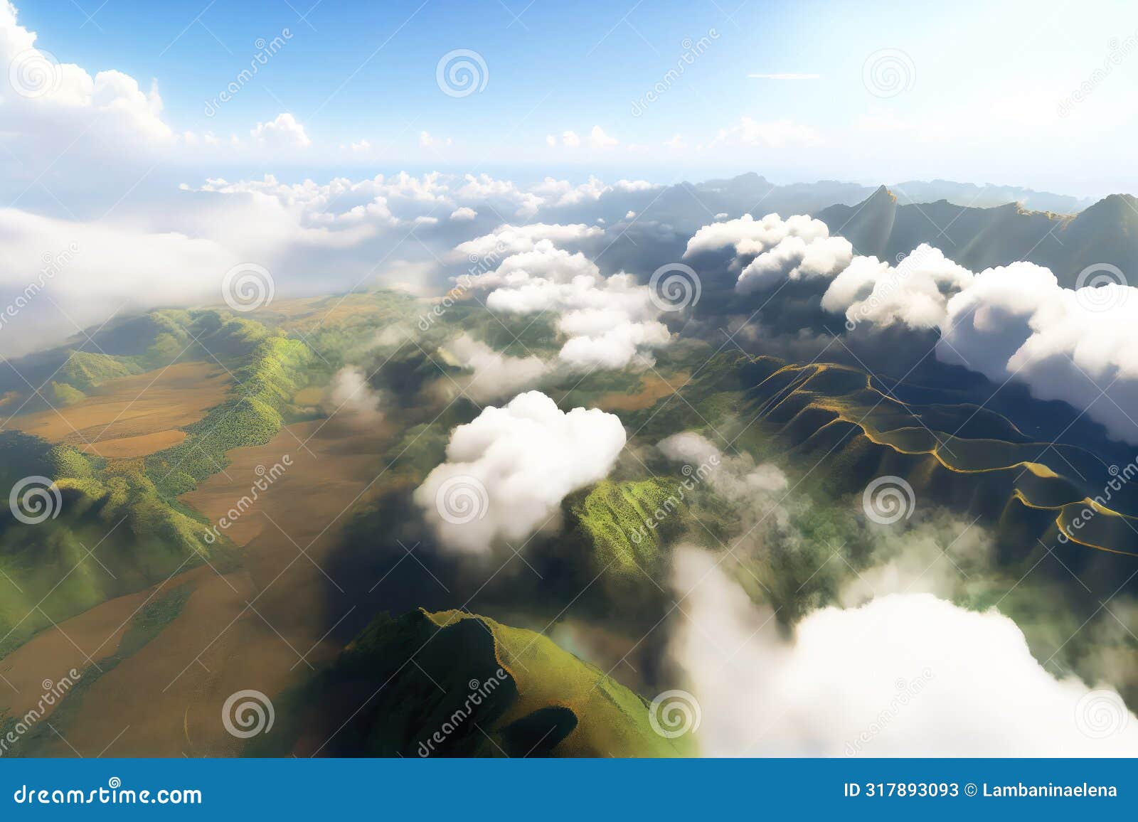 Congo Landscape with Hills in the Clouds. Generative AI Art Stock ...