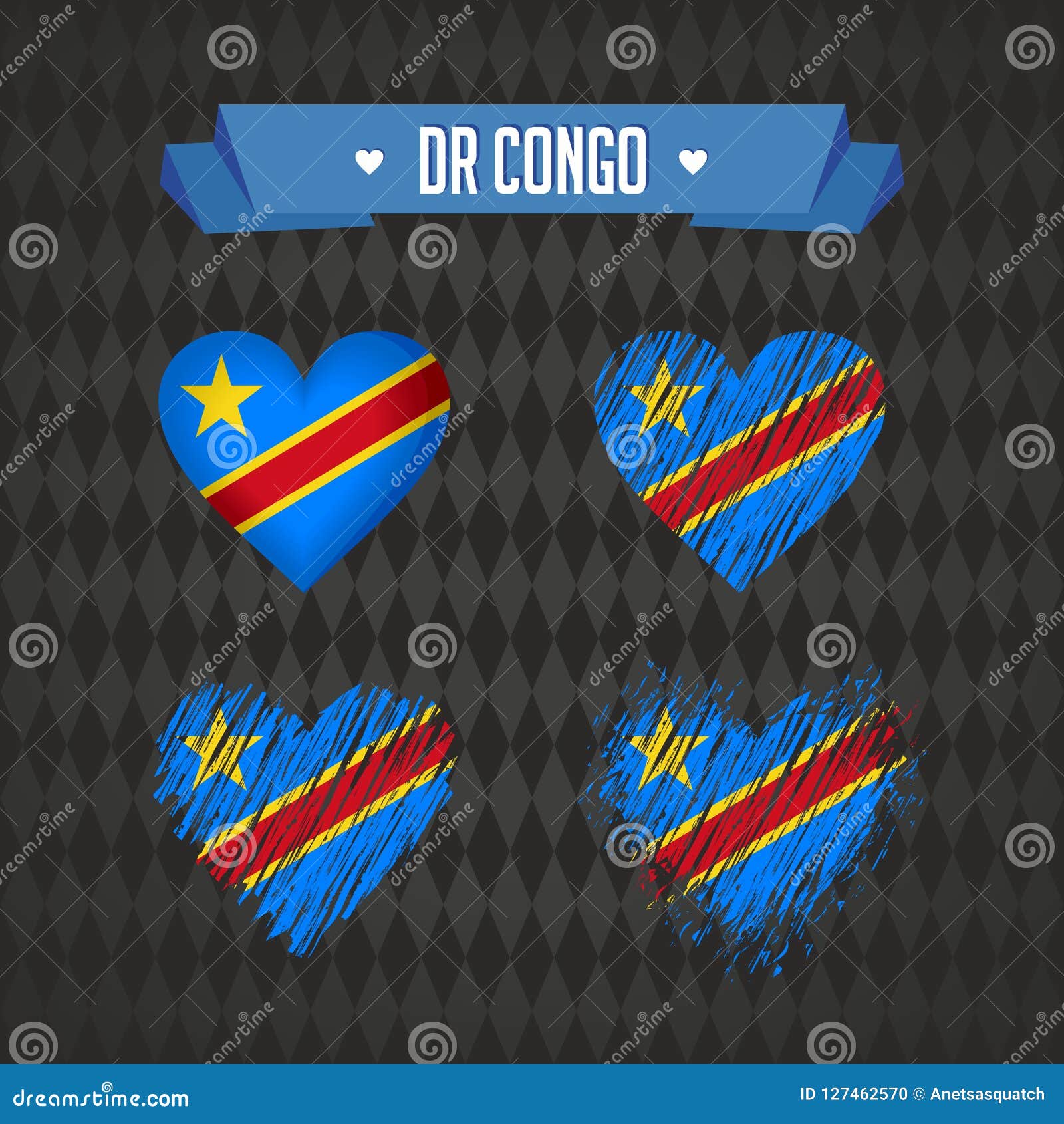 Democratic Republic Of The Congo With Love Design Vector Broken Heart