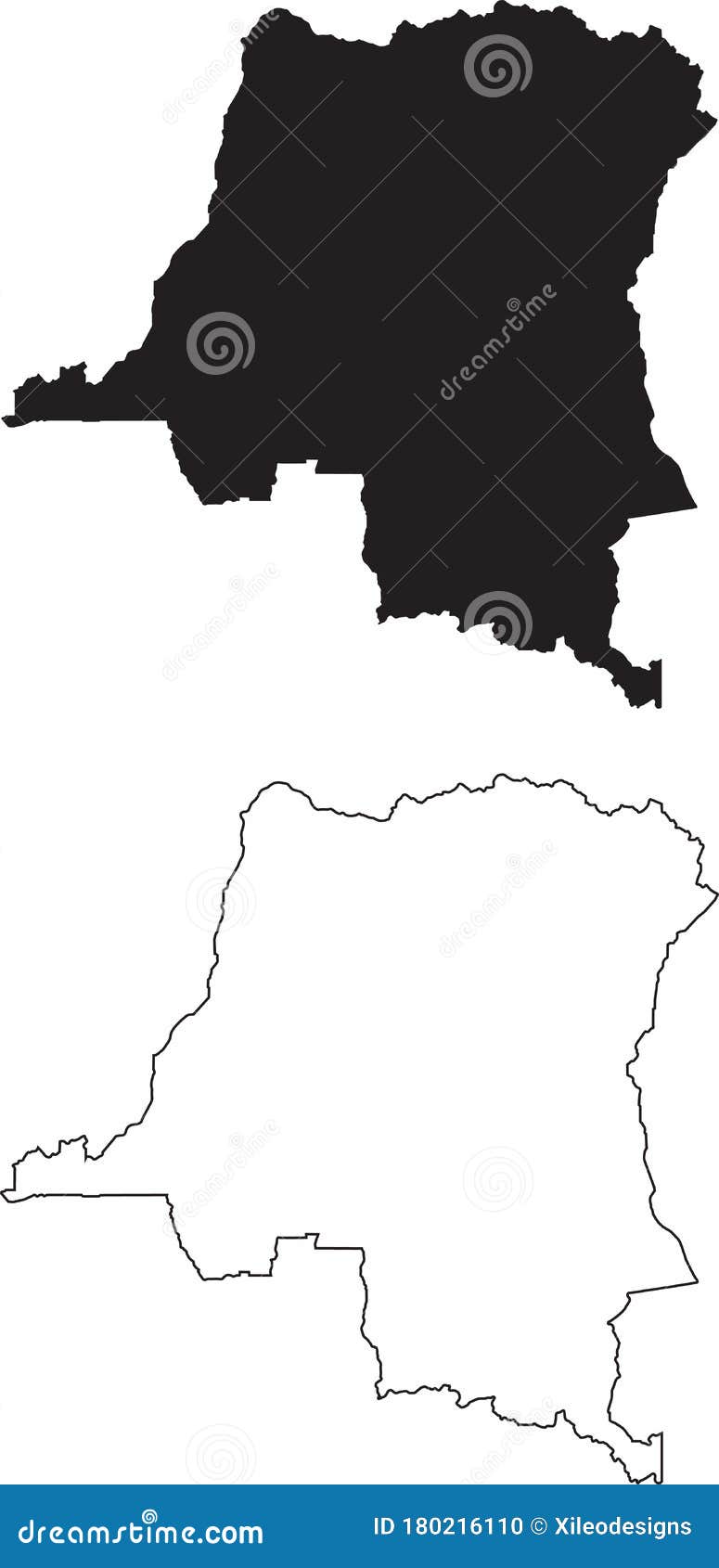 Congo Map. Black Silhouette Country Map Isolated On White Background ...