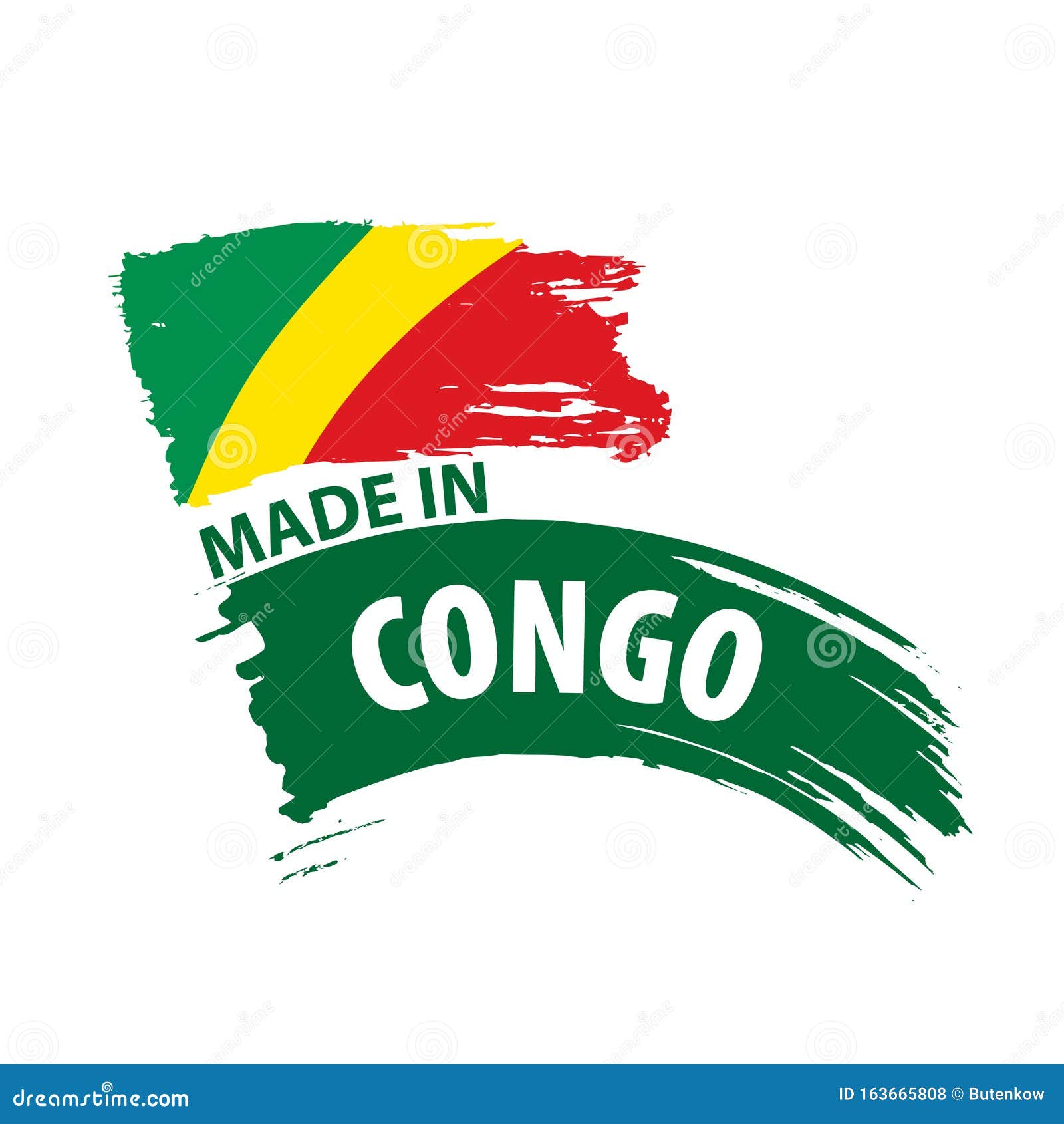 Congo Flag, Vector Illustration on a White Background Stock Vector ...