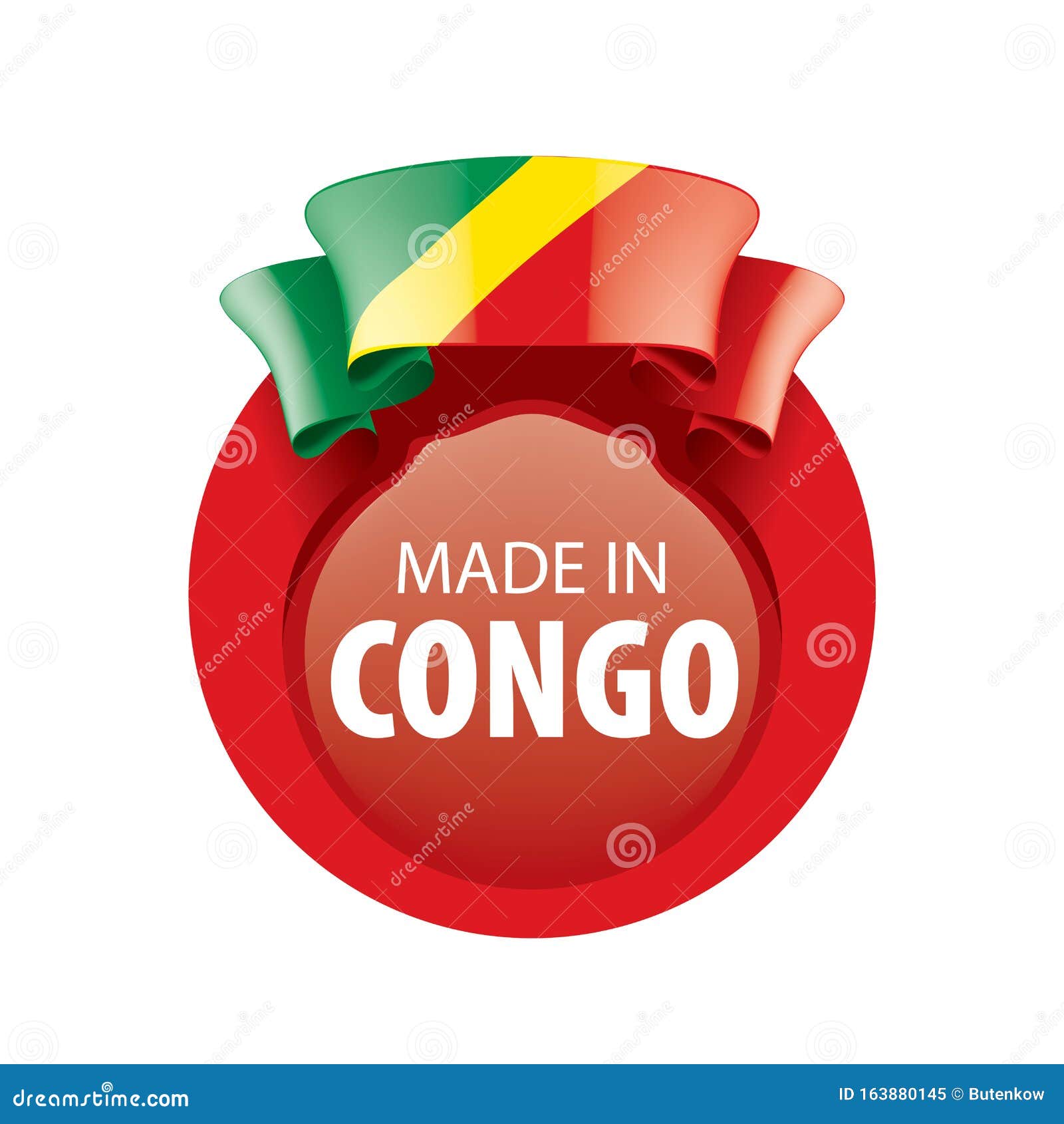 Congo Flag, Vector Illustration on a White Background Stock Vector ...