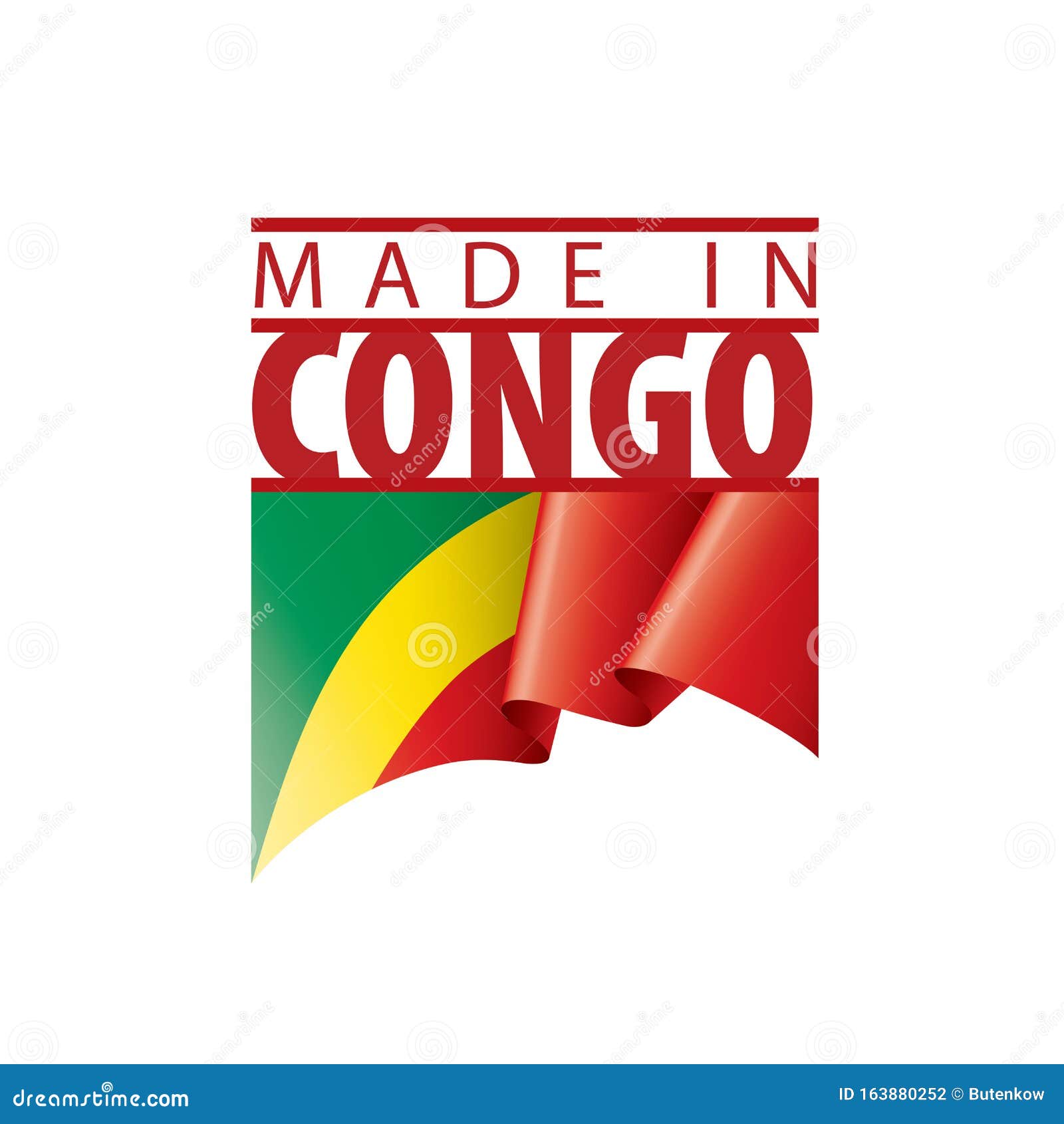 Congo Flag, Vector Illustration on a White Background Stock Vector ...