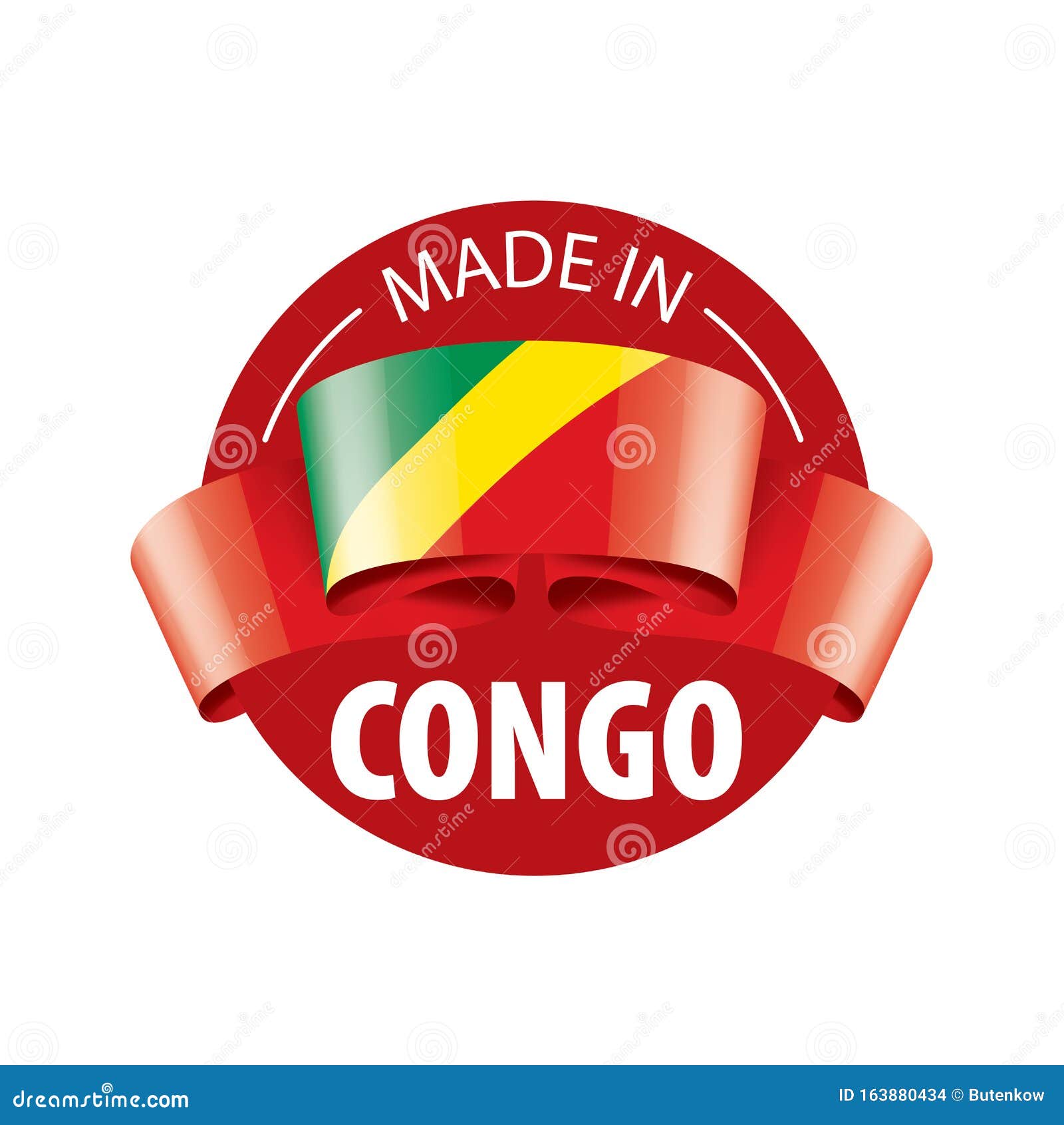 Congo Flag, Vector Illustration on a White Background Stock Vector ...