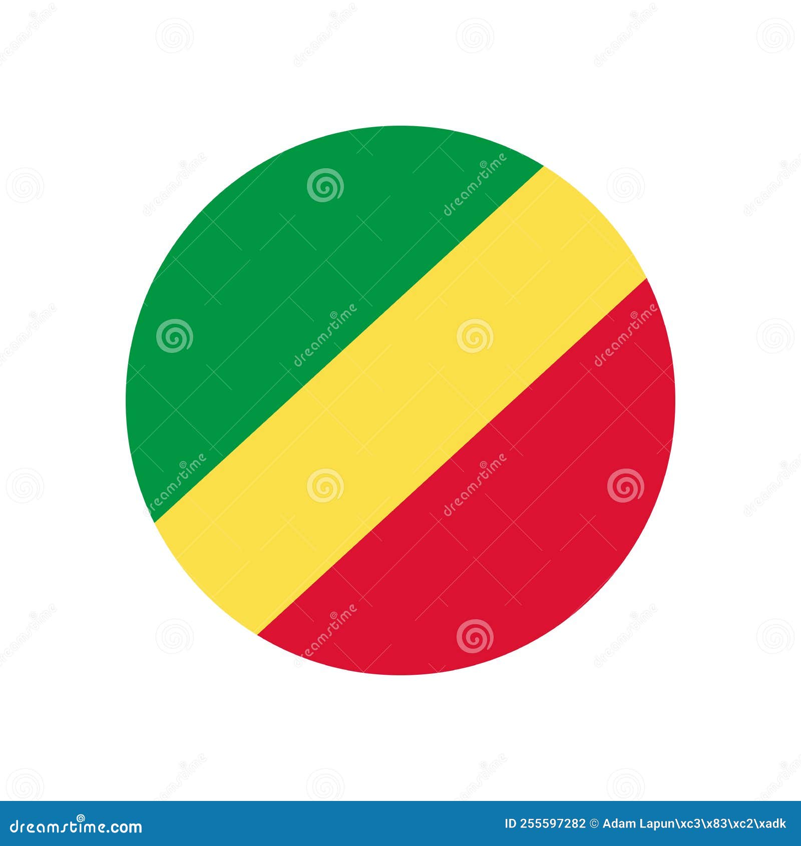 Congo Vector Flag Circle on White Background Stock Vector ...
